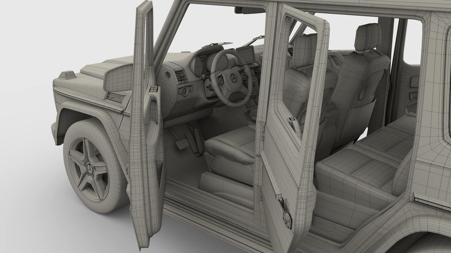 Mercedes Benz G Class with Interior Red - 3D Model by dragosburian