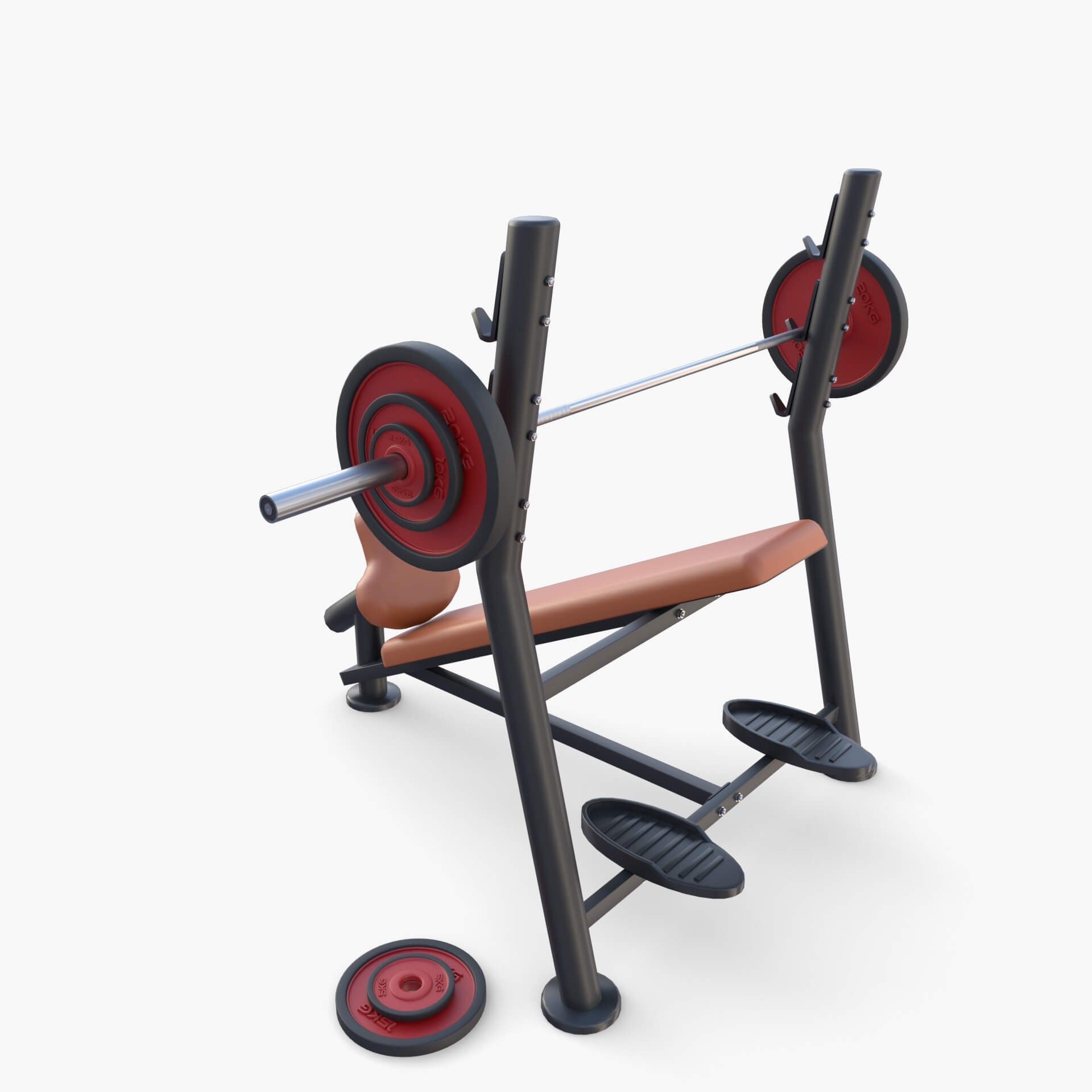 Olympic Inclined Bench - 3D Model by dragosburian