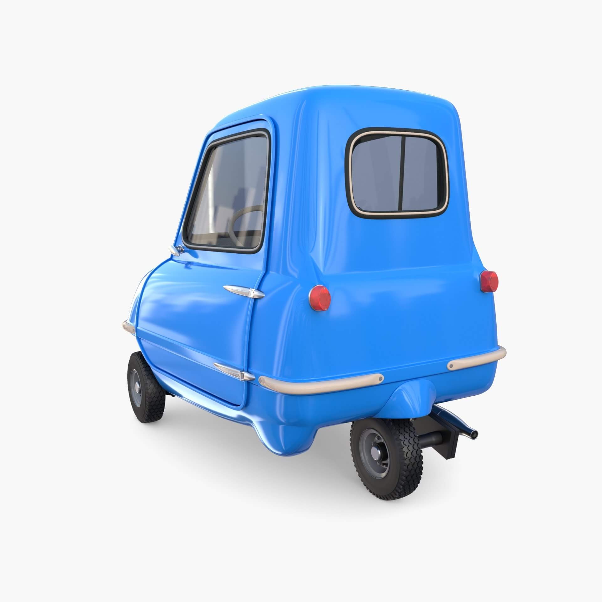 Peel P50 Blue with Interior and Chassis - 3D Model by dragosburian