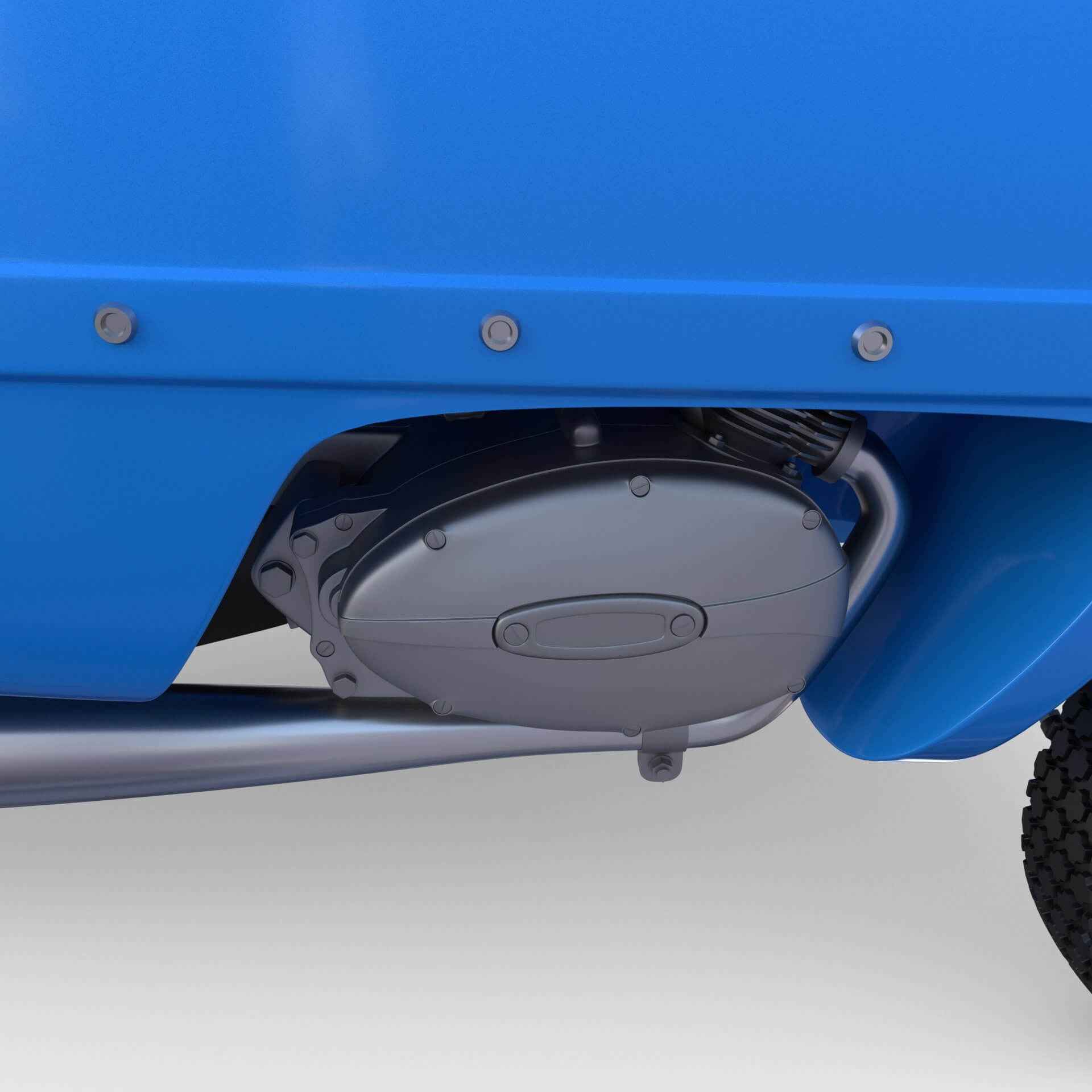 Peel P50 Blue with Interior and Chassis - 3D Model by dragosburian