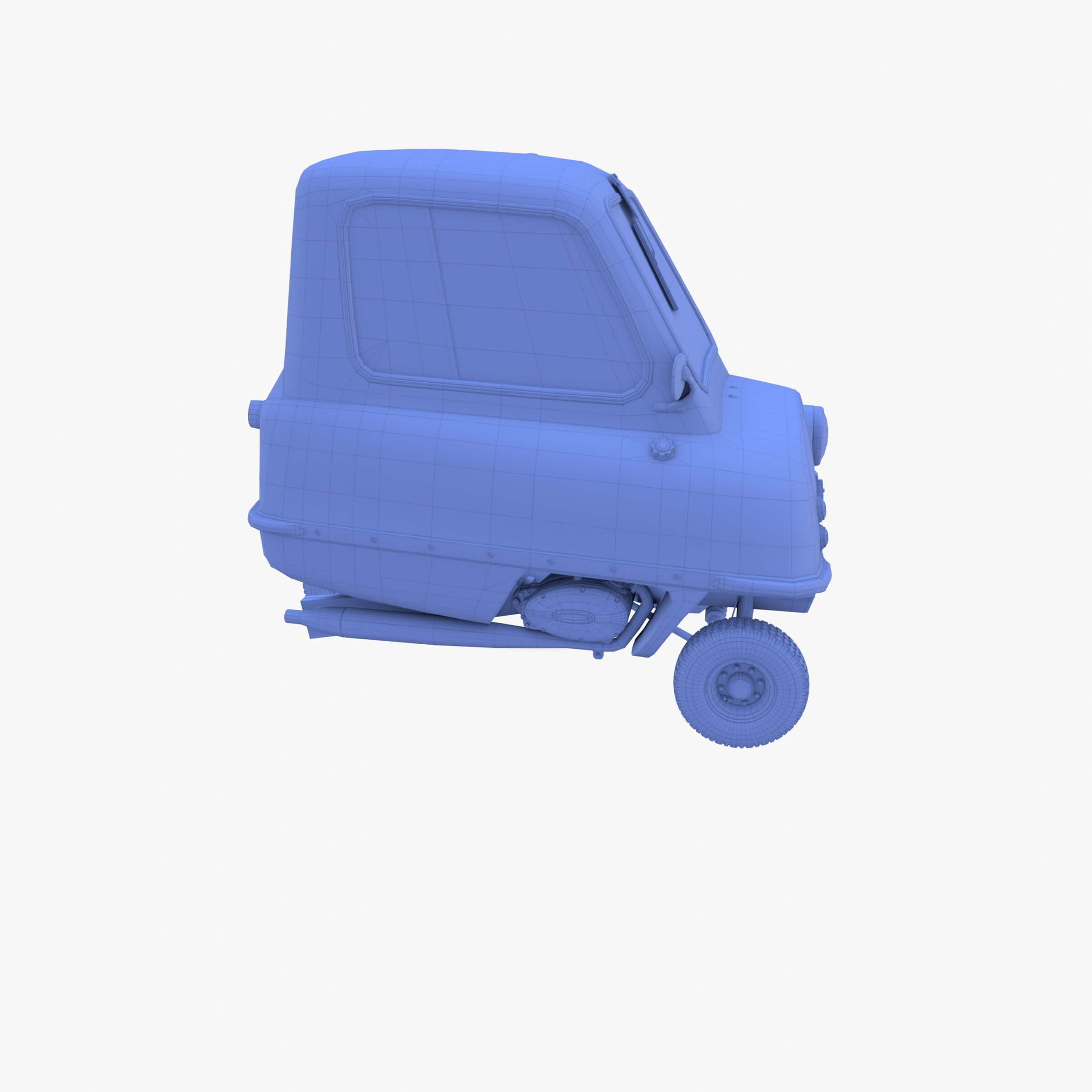 Peel P50 Blue with Interior and Chassis - 3D Model by dragosburian