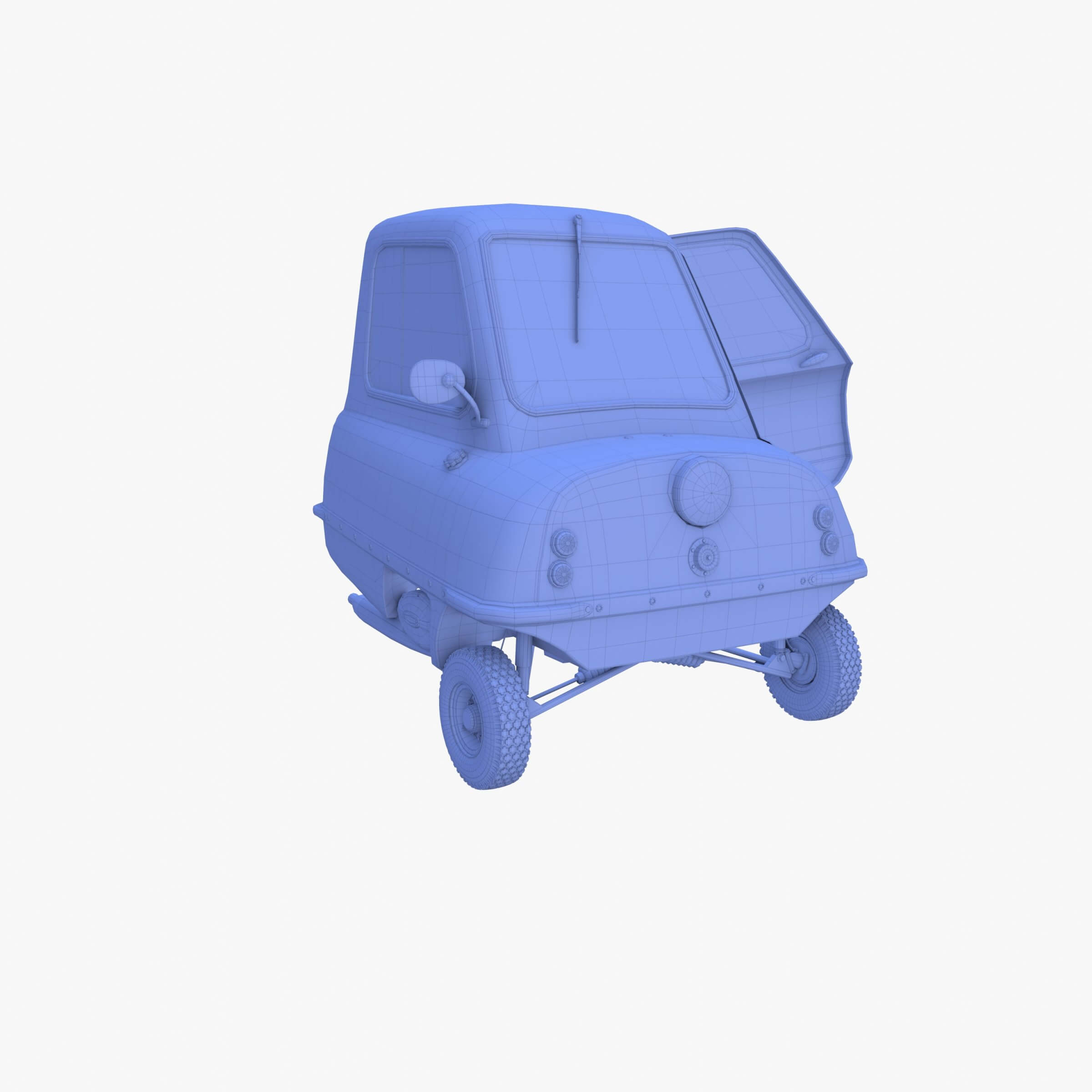Peel P50 Red with Interior and Chassis - 3D Model by dragosburian