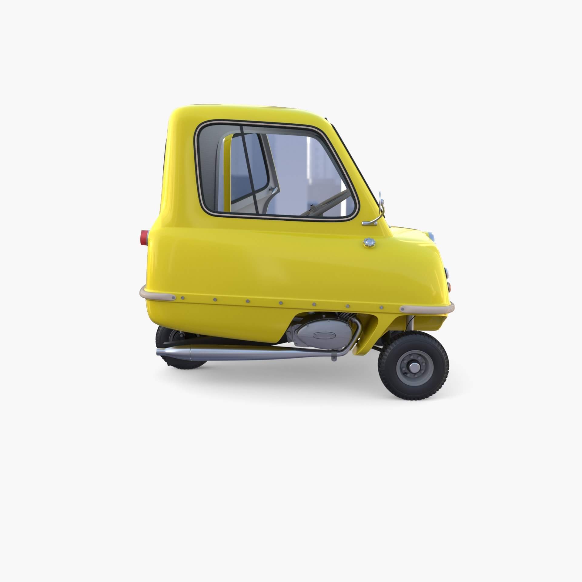 Peel P50 Yellow with Interior and Chassis - 3D Model by dragosburian