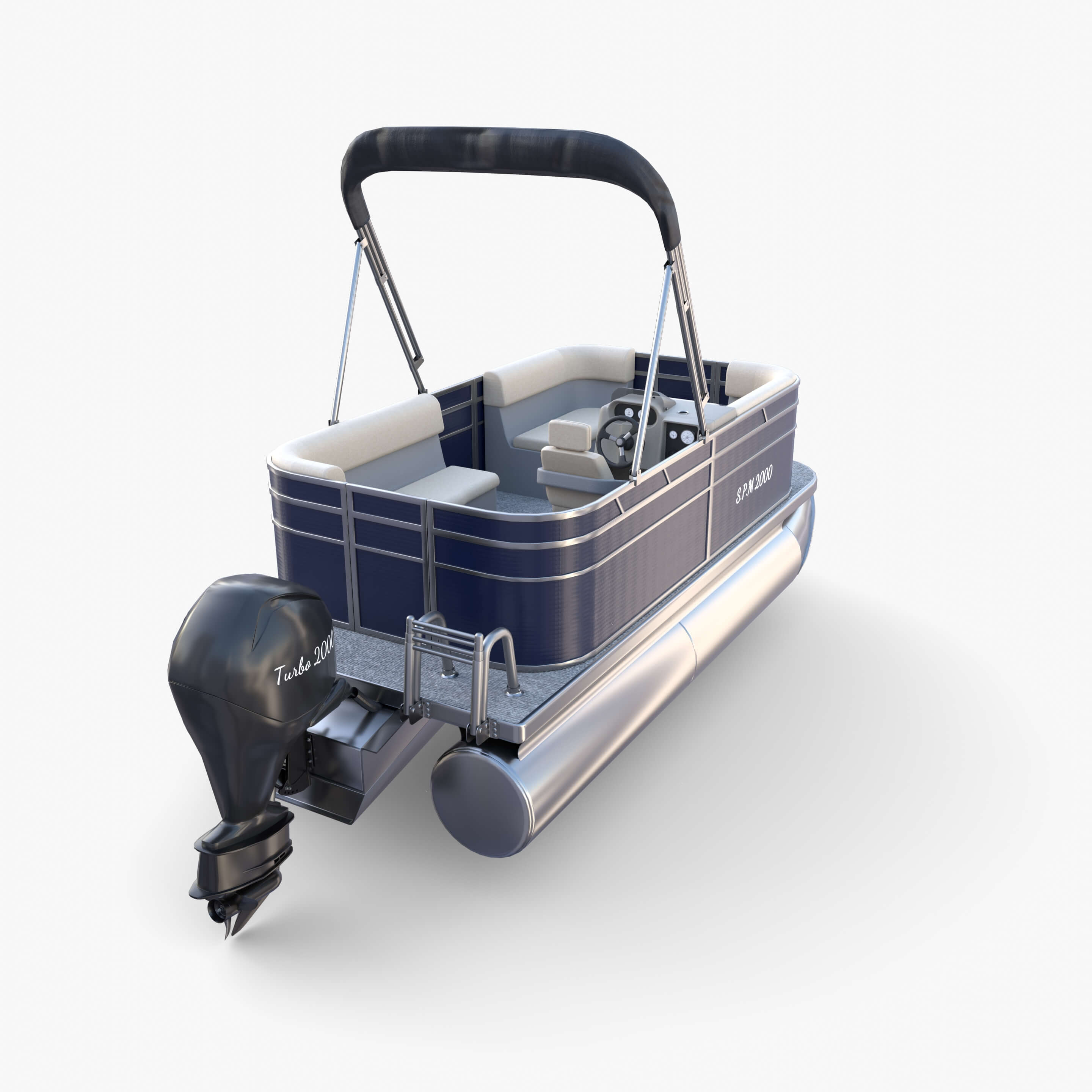 Pontoon Boat V1 - 3D Model by dragosburian