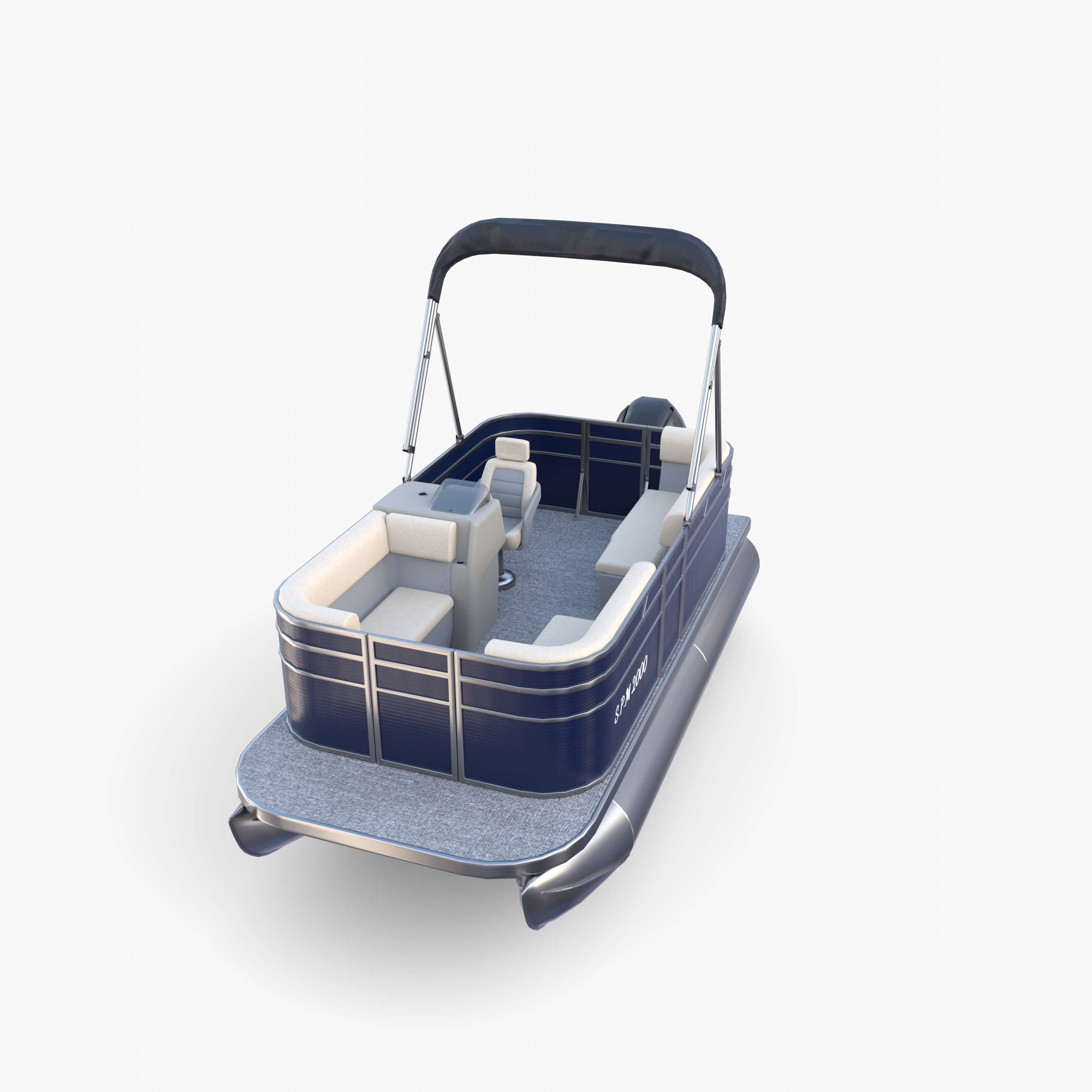 Pontoon Boat V1 - 3D Model by dragosburian