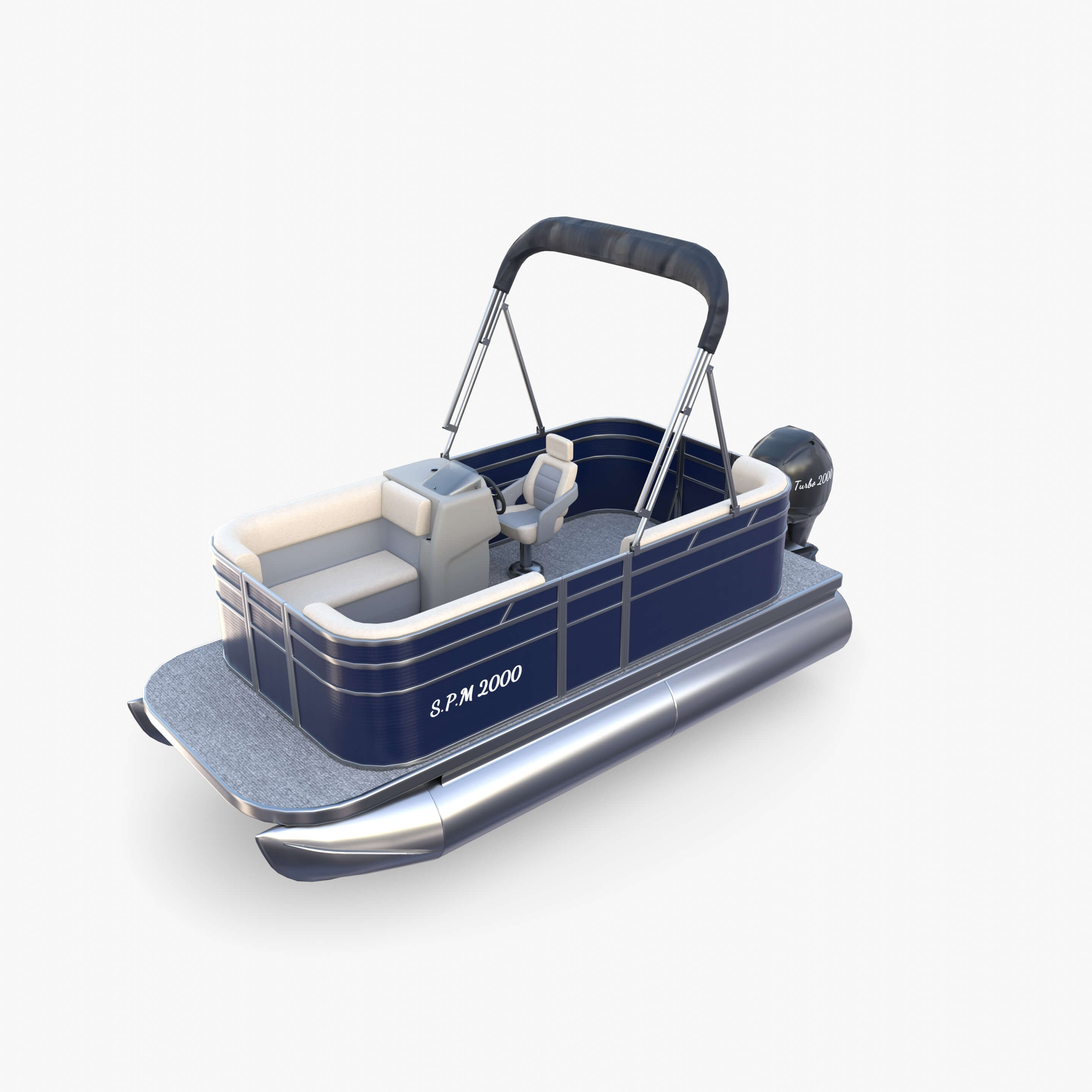 Pontoon Boat V1 - 3D Model by dragosburian