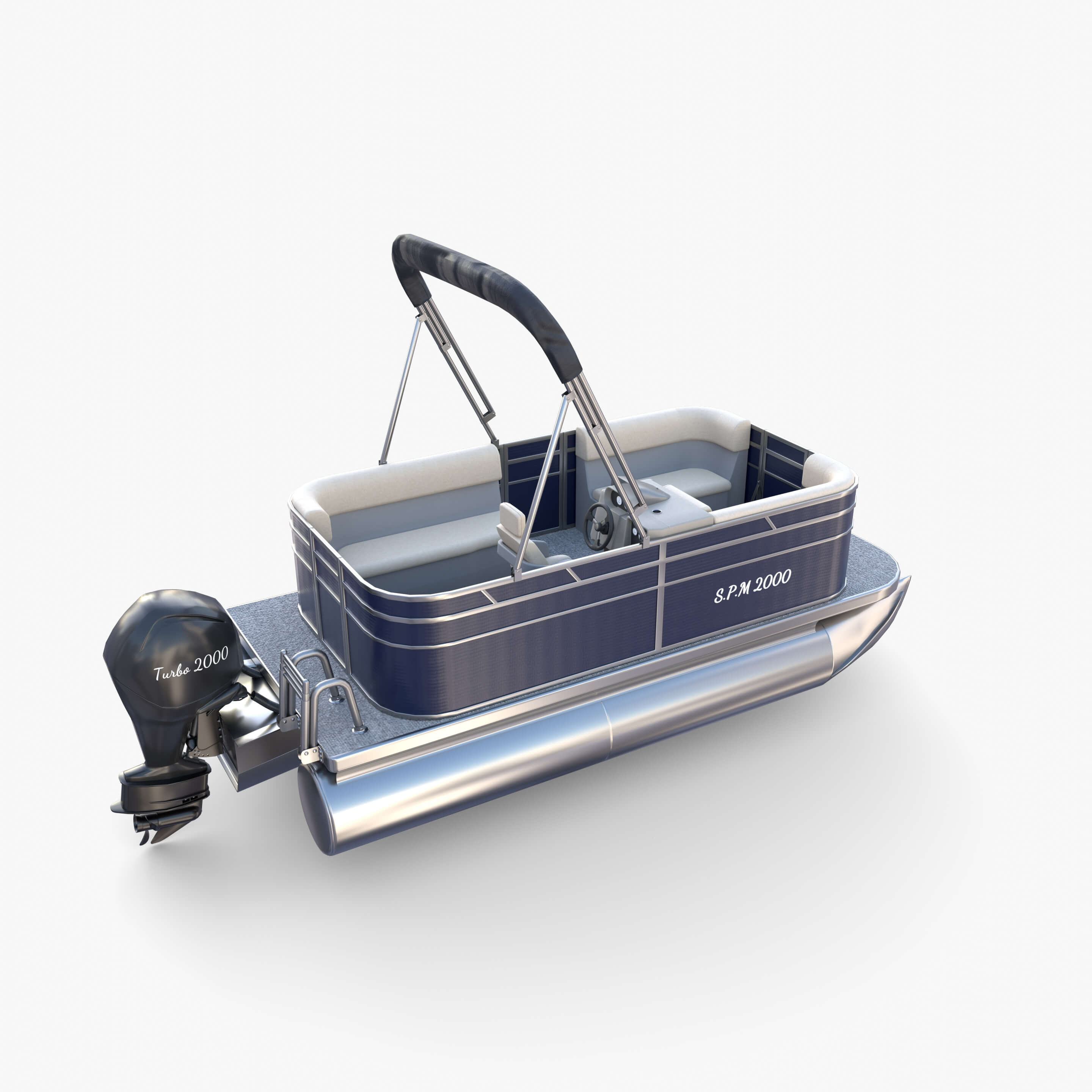 Pontoon Boat V1 - 3D Model by dragosburian