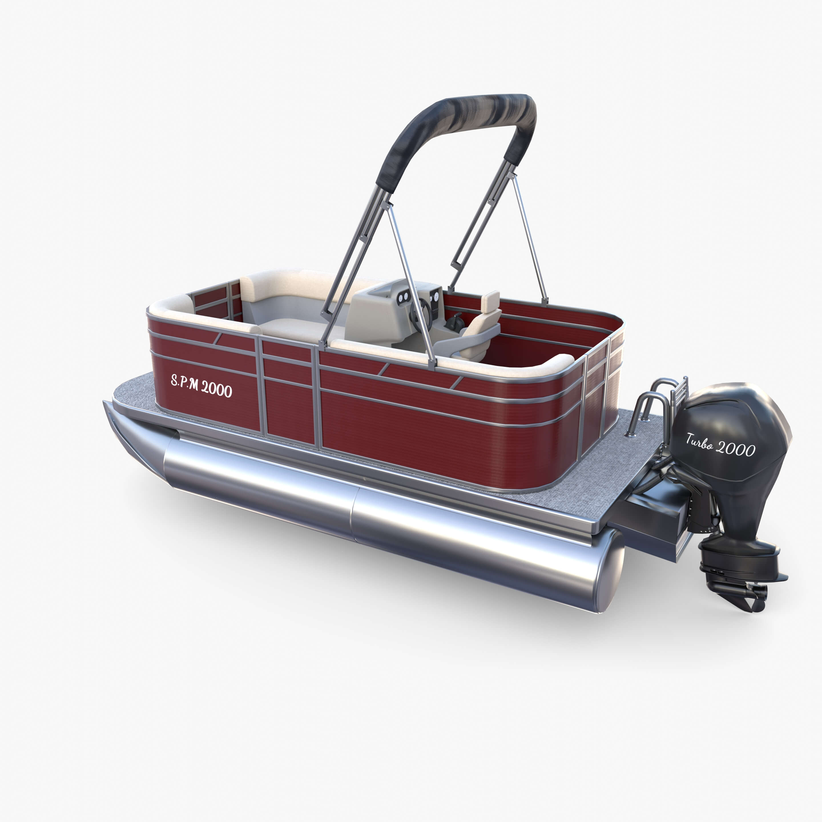 Pontoon Boat V2 - 3D Model by dragosburian