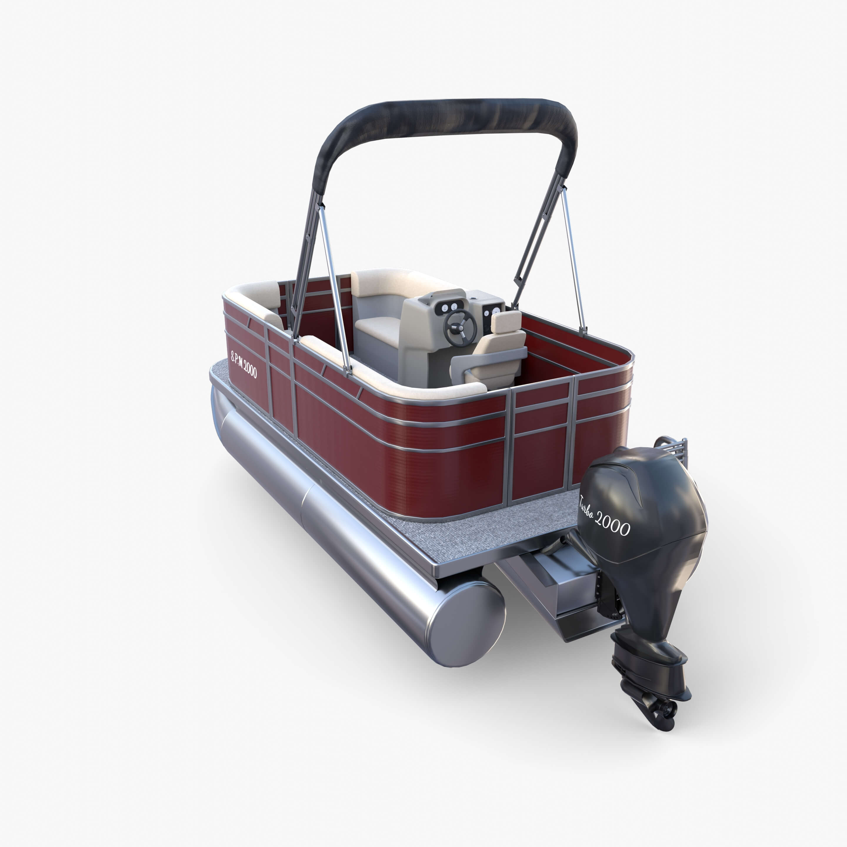 Pontoon Boat V2 - 3D Model by dragosburian