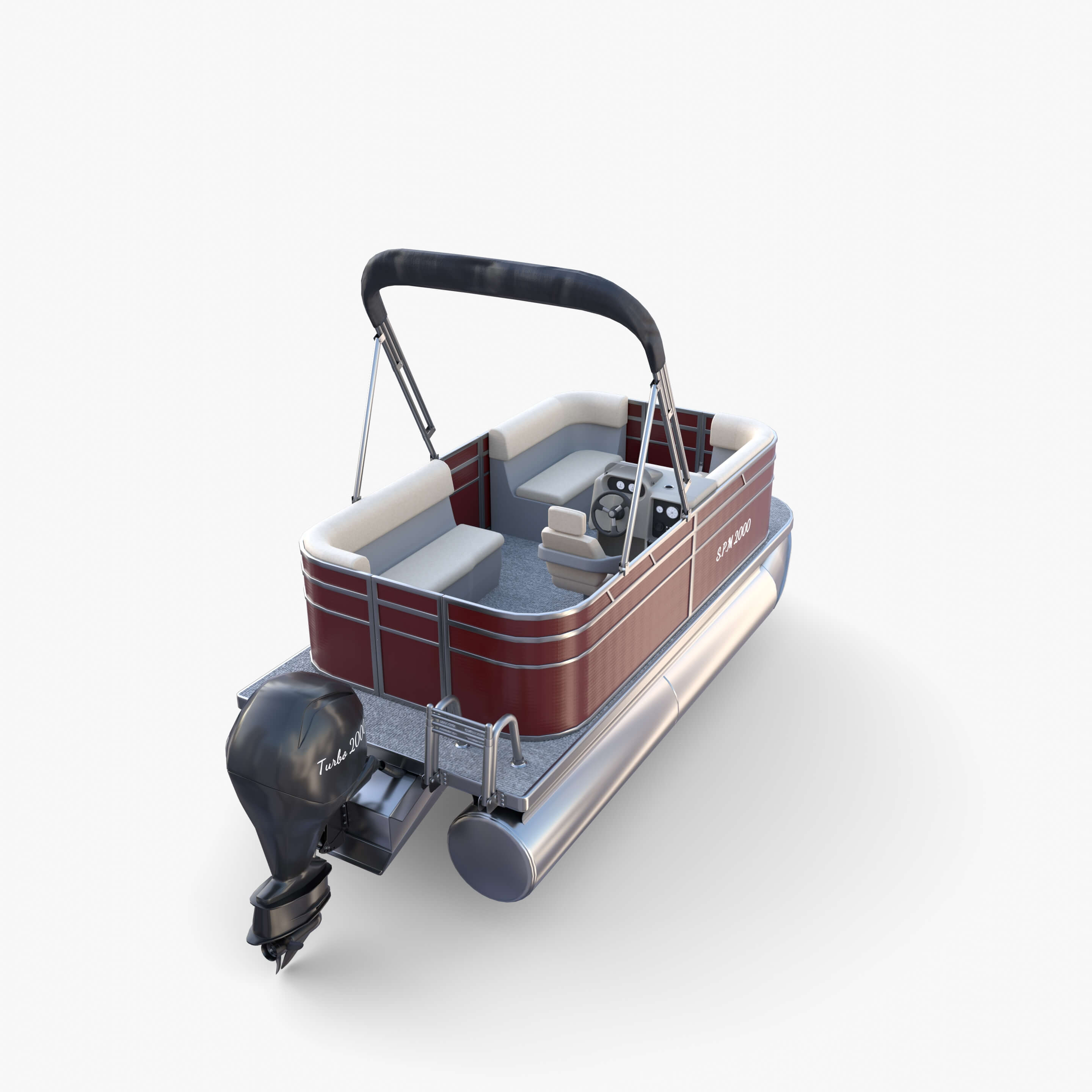 Pontoon Boat V2 - 3D Model by dragosburian