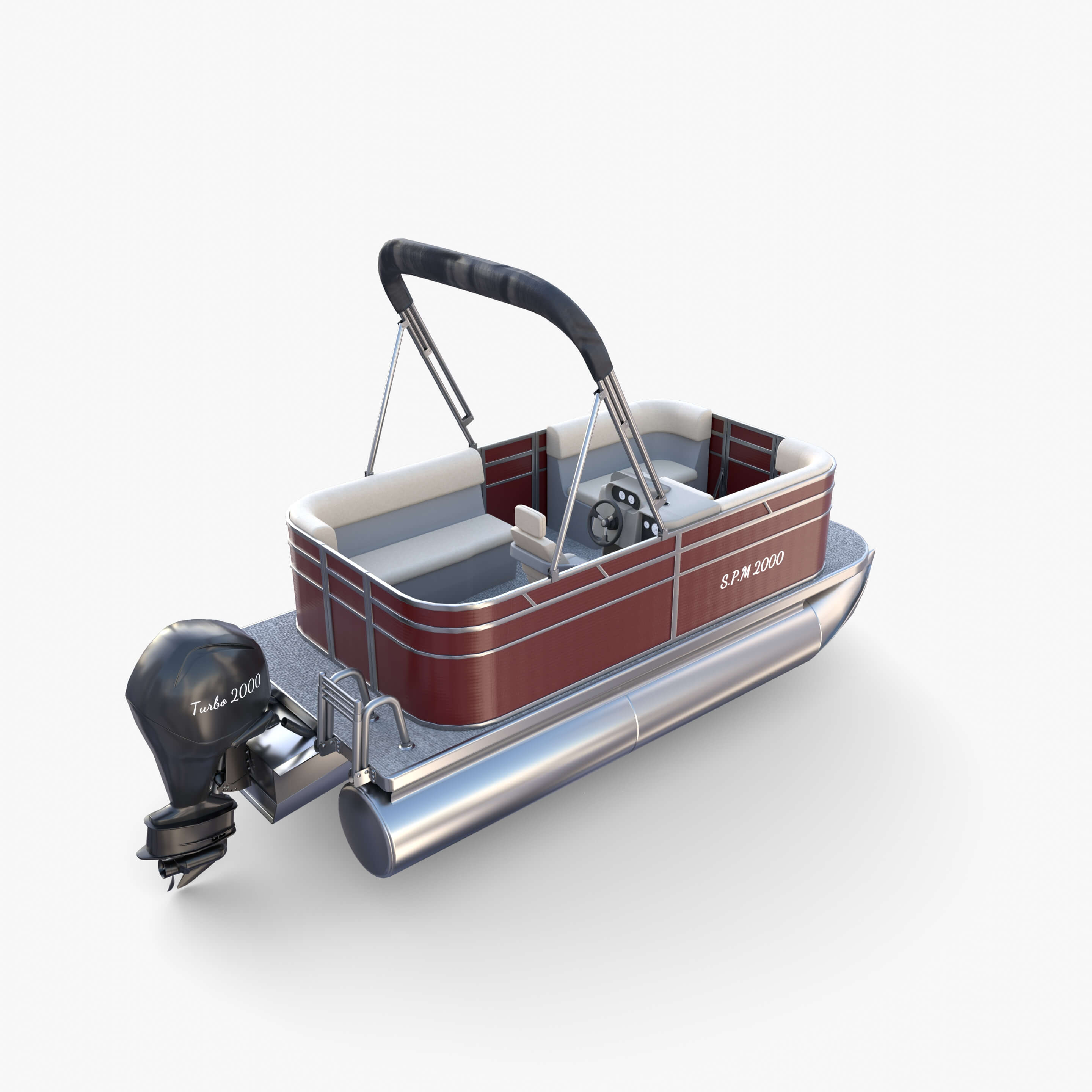 Pontoon Boat V2 - 3D Model by dragosburian
