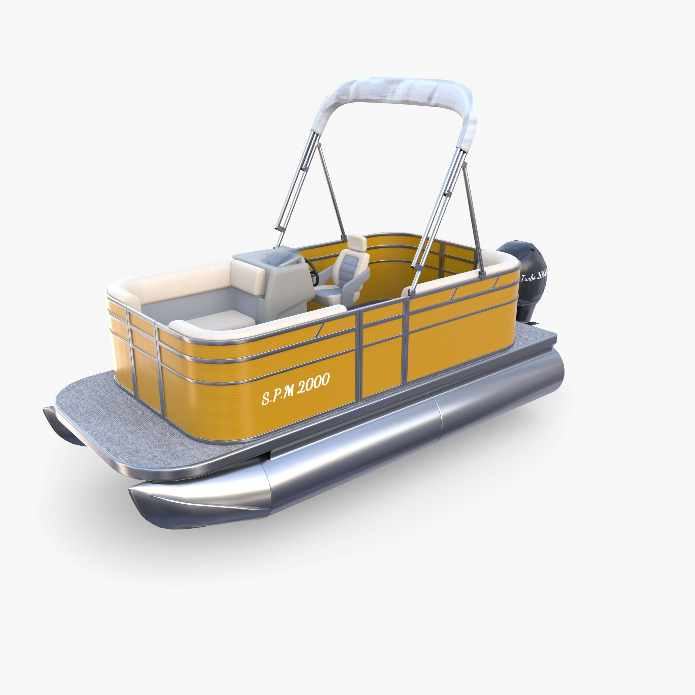 Pontoon Boat V3 - 3D Model by dragosburian