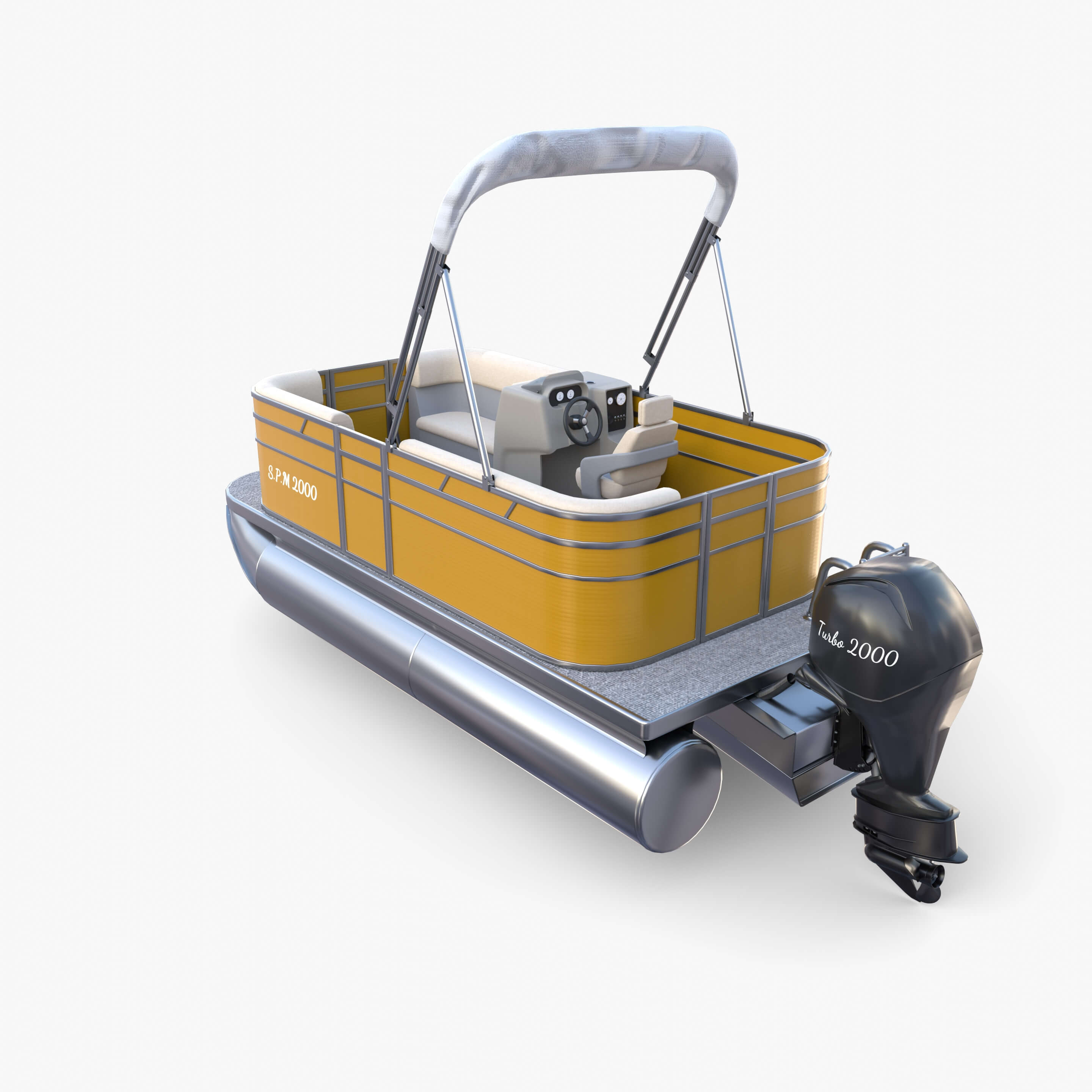 Pontoon Boat V3 - 3D Model by dragosburian