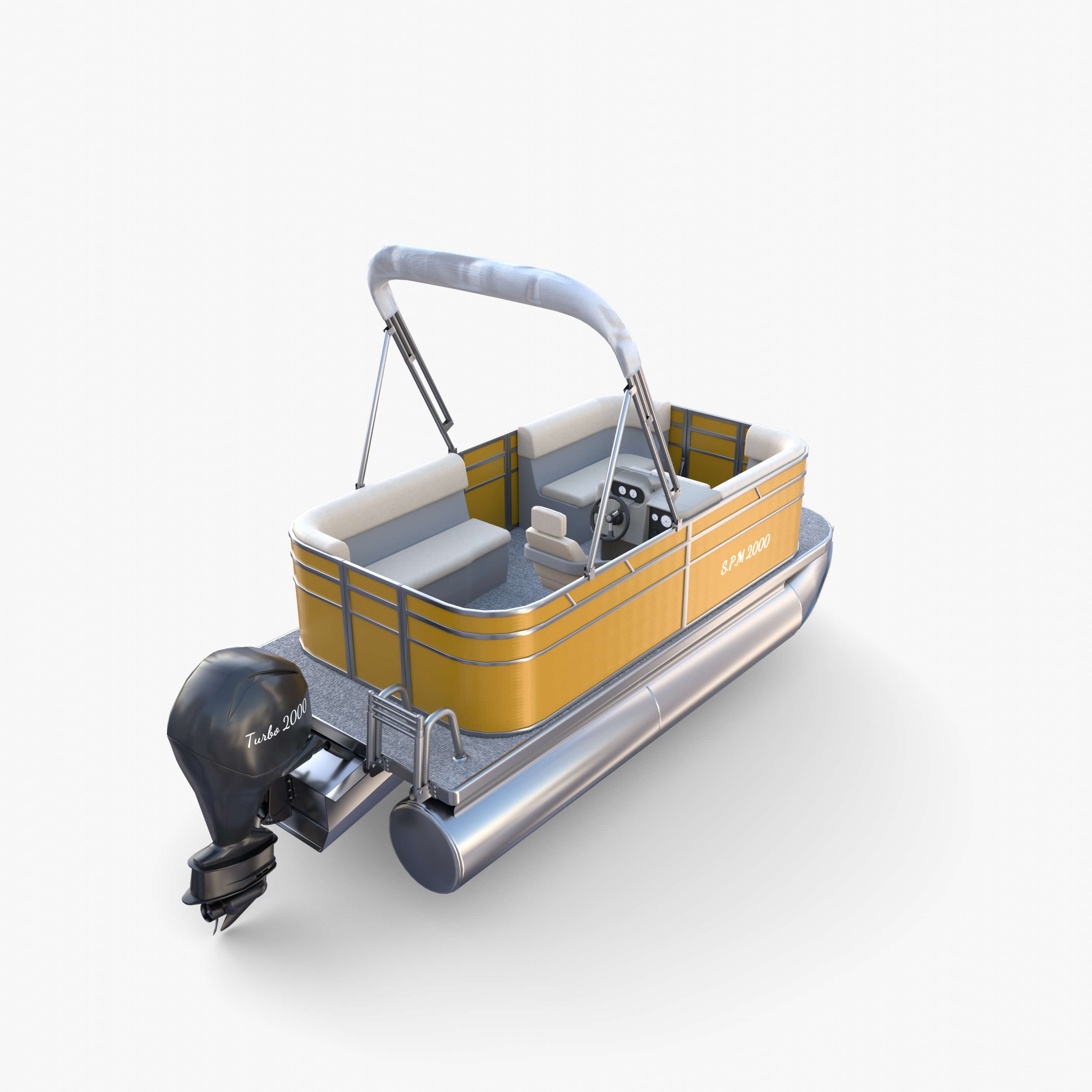 Pontoon Boat V3 - 3D Model by dragosburian