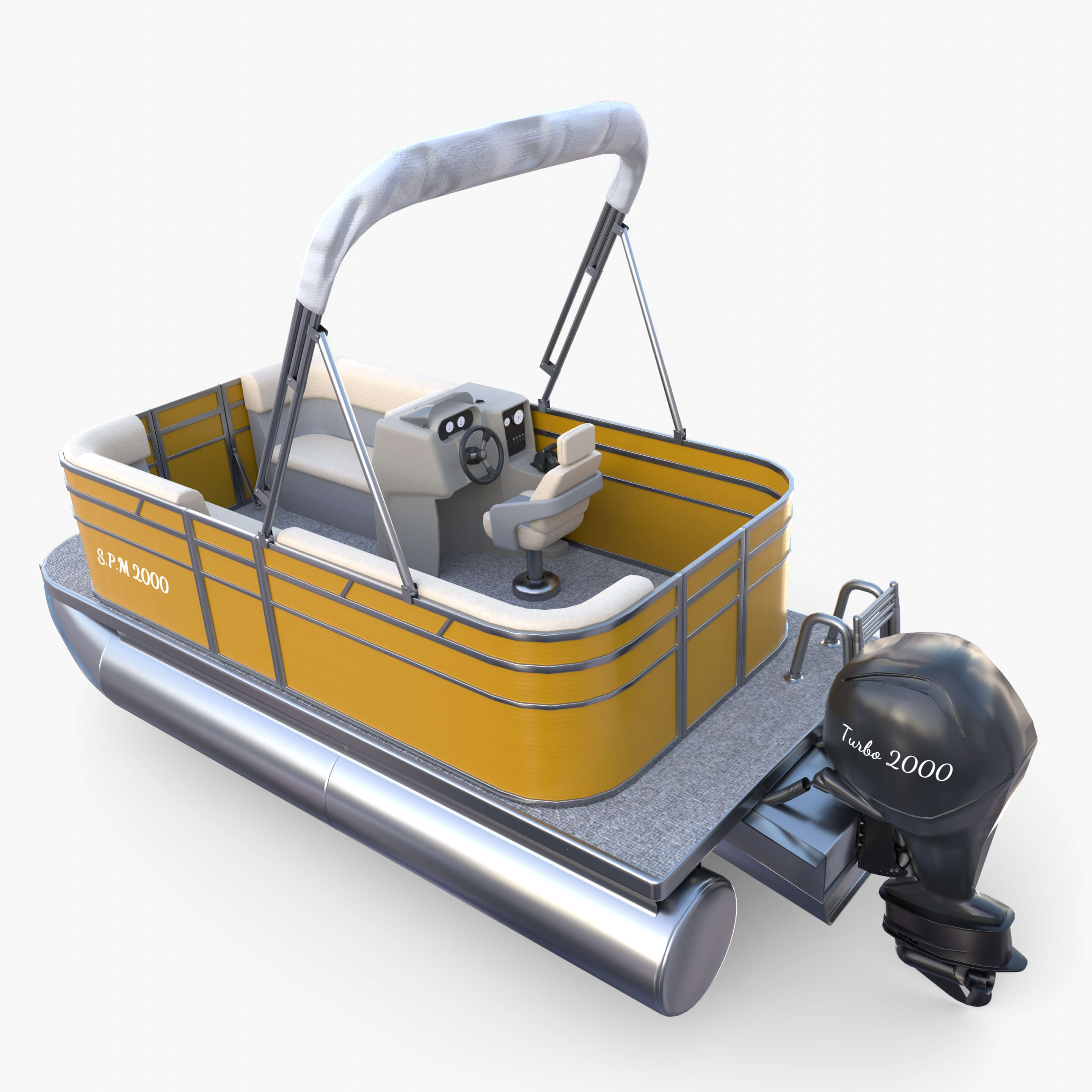 Pontoon Boat V3 - 3D Model by dragosburian