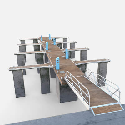 Pontoon Dock V1 - 3D Model by dragosburian