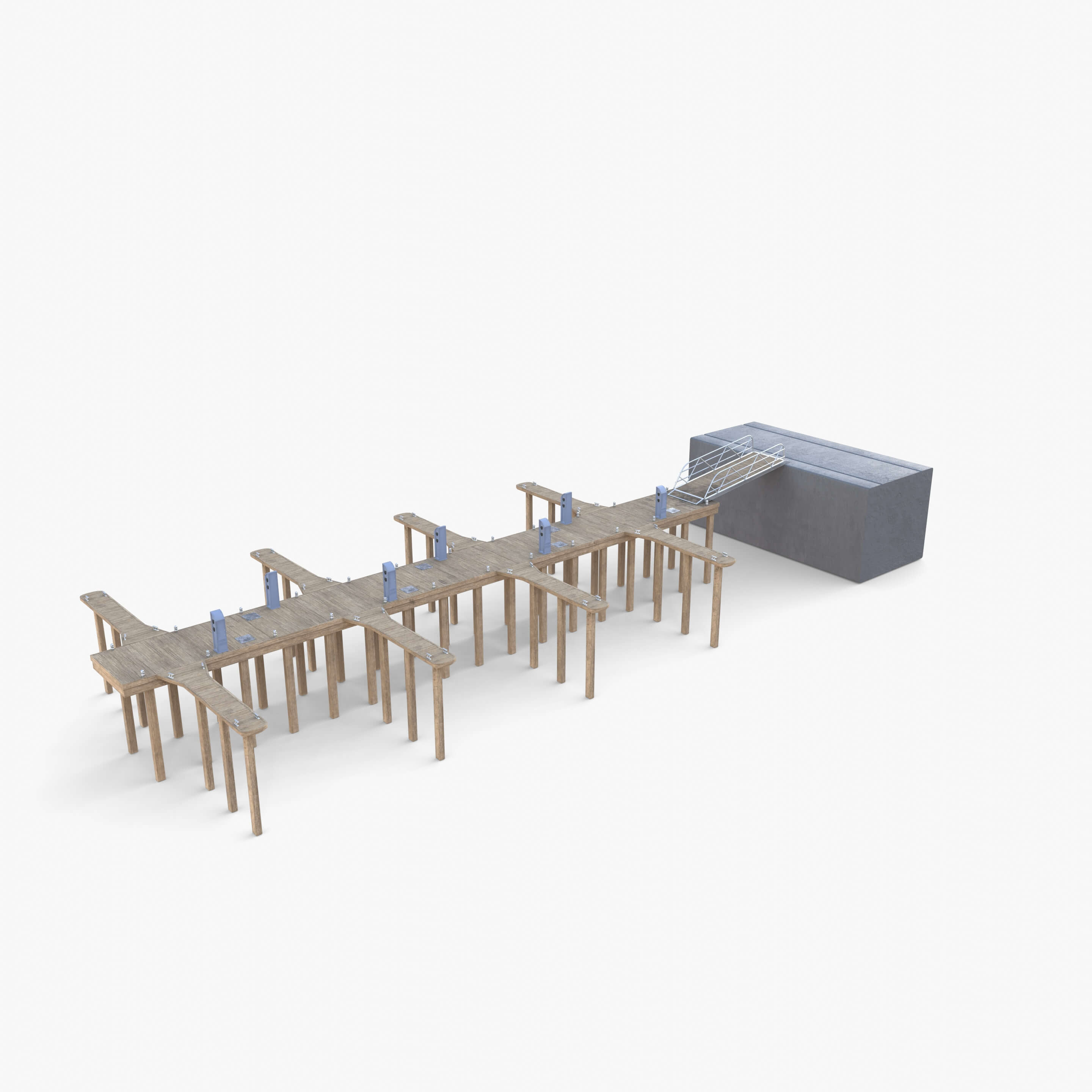 Pontoon Dock V2 - 3D Model by dragosburian