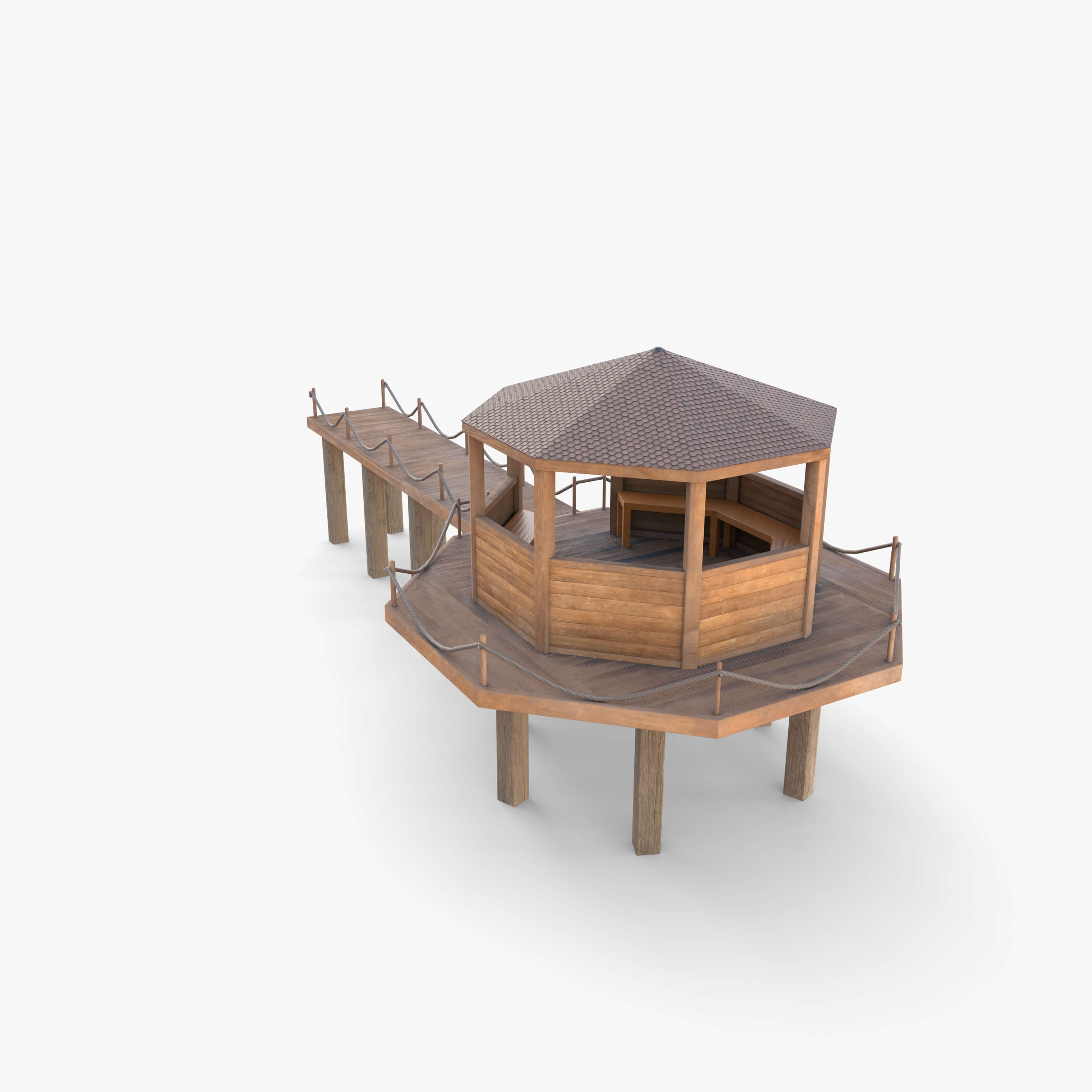 Pontoon Dock V4 - 3D Model by dragosburian