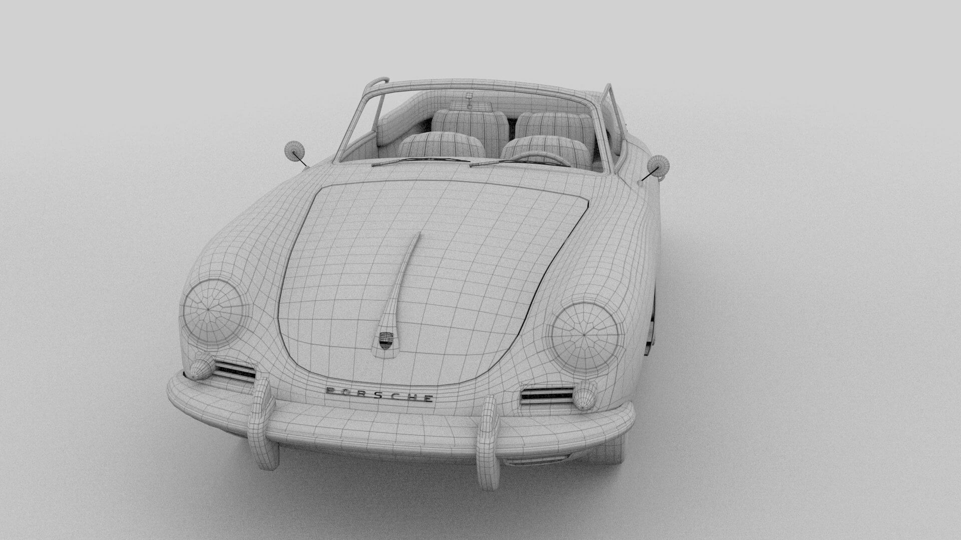 Porsche 356 Convertible - 3D Model by dragosburian