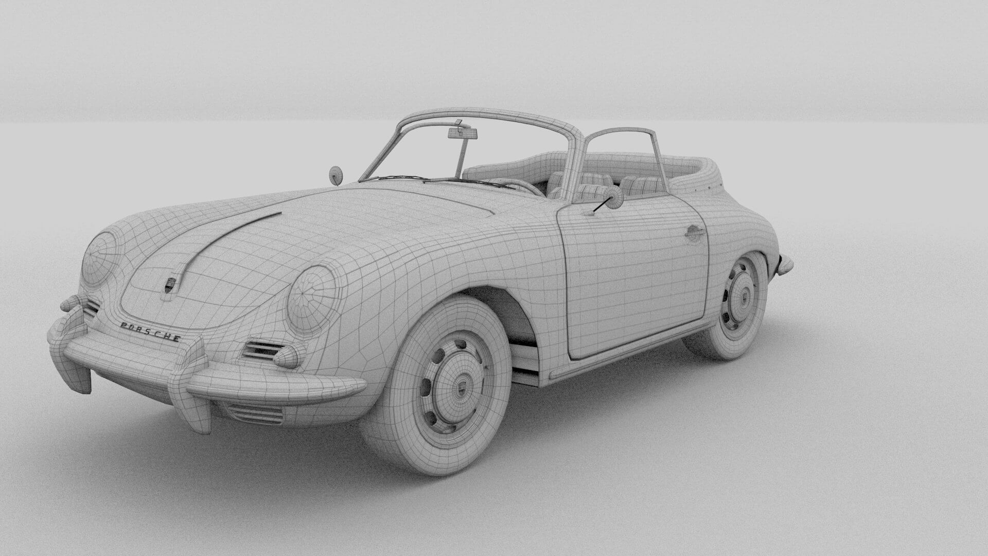 Porsche 356 Convertible - 3D Model by dragosburian