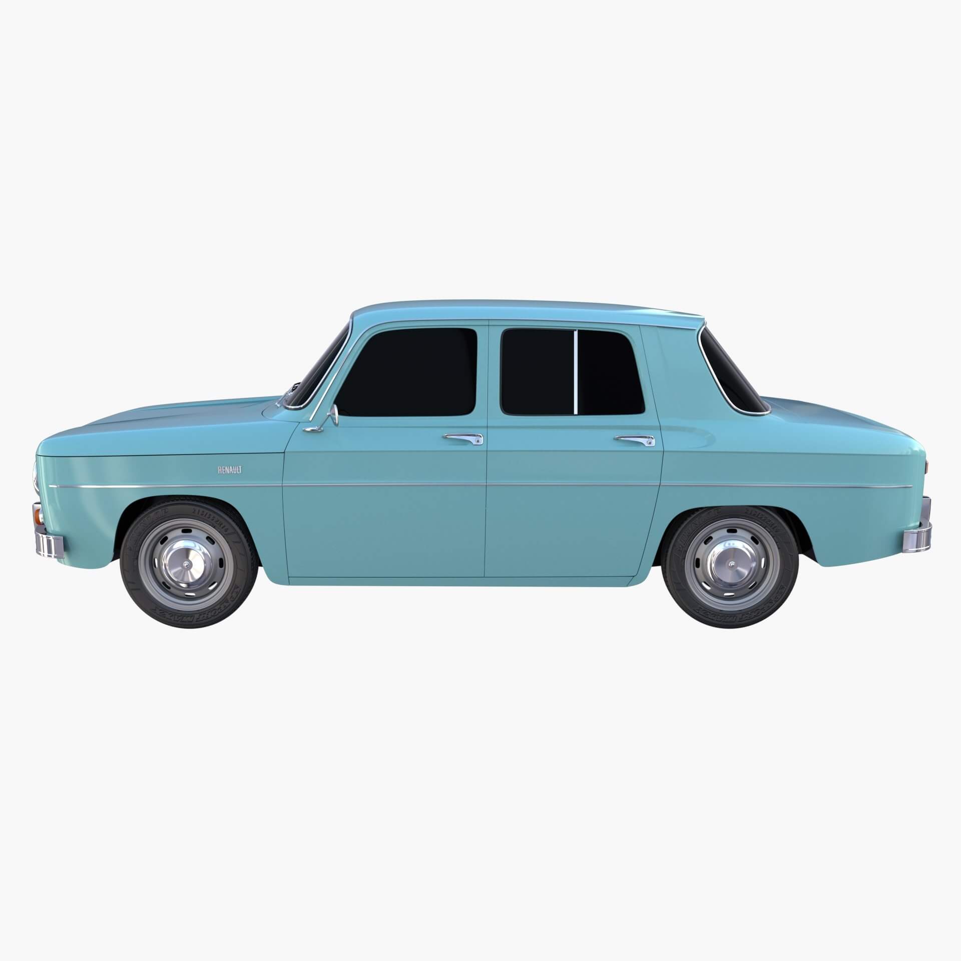 Renault 8 Light Blue - 3D Model by dragosburian