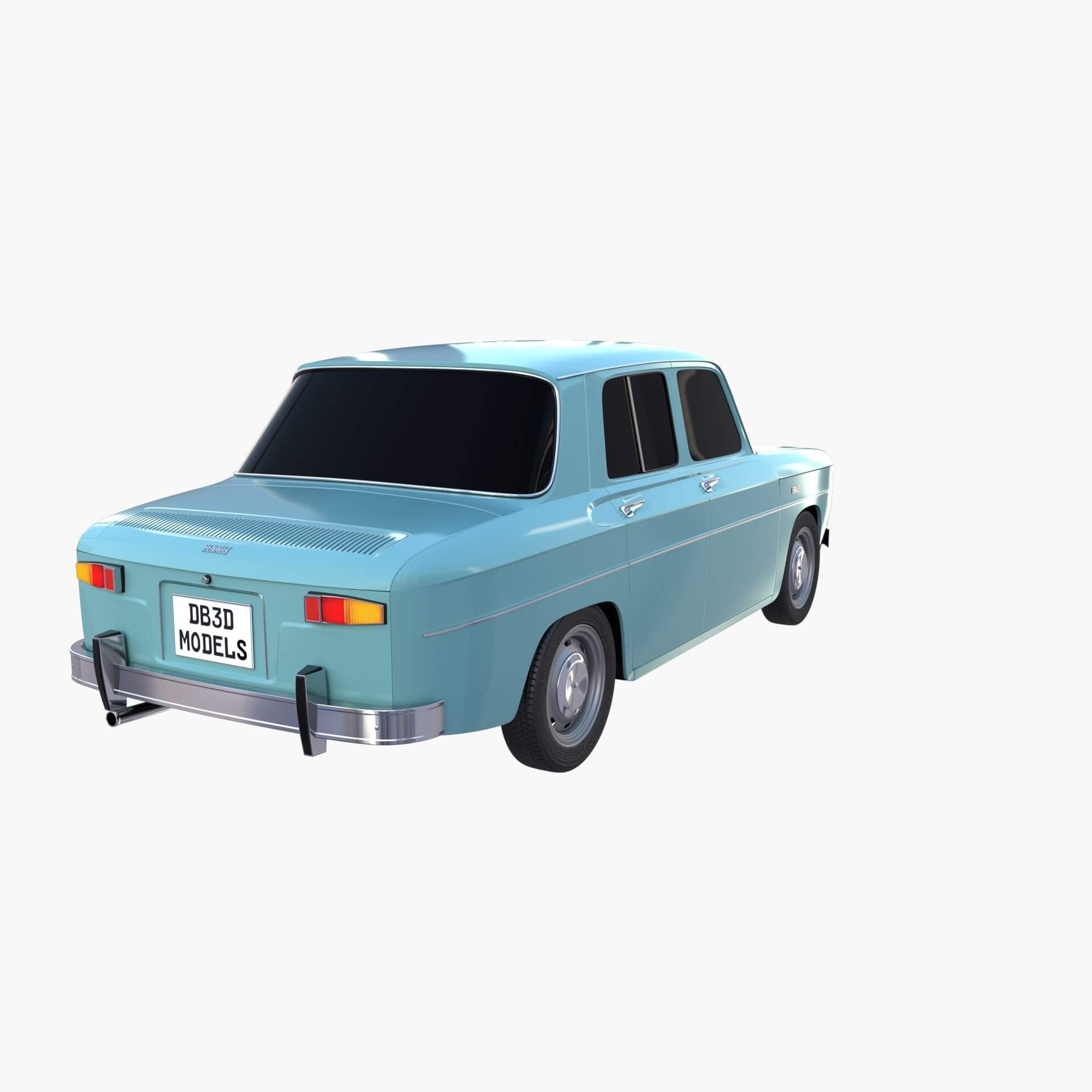 Renault 8 Light Blue - 3D Model by dragosburian