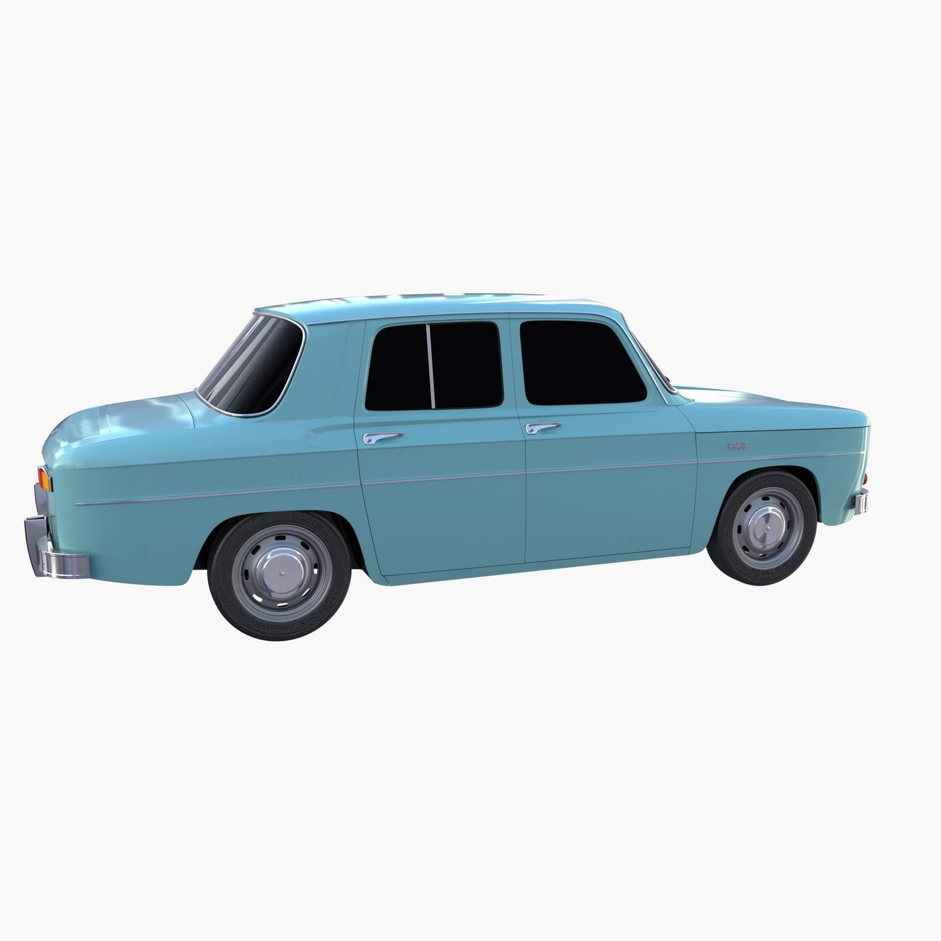 Renault 8 Light Blue - 3D Model by dragosburian