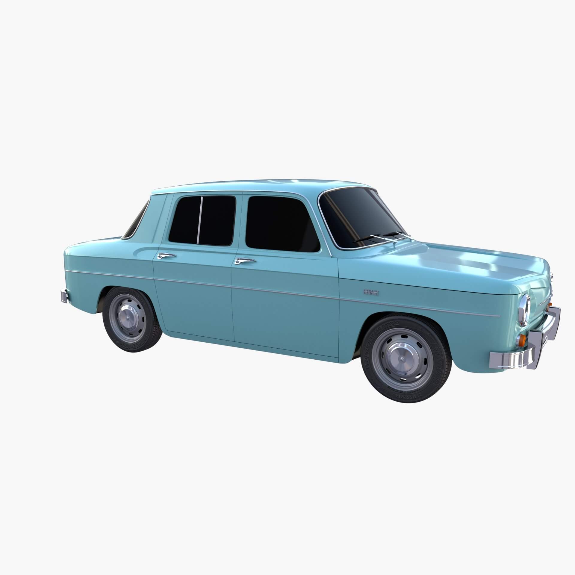 Renault 8 Light Blue - 3D Model by dragosburian