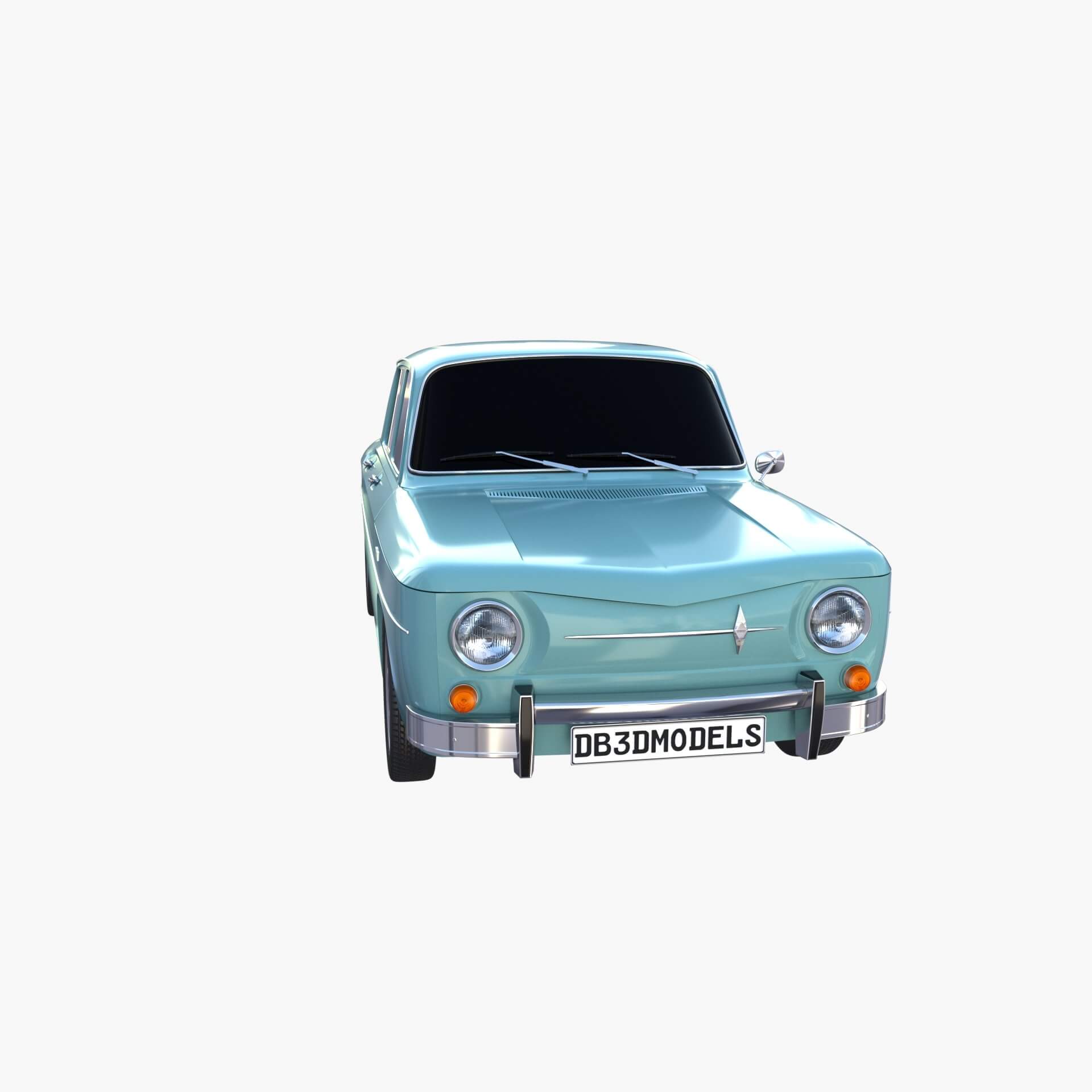 Renault 8 Light Blue - 3D Model by dragosburian