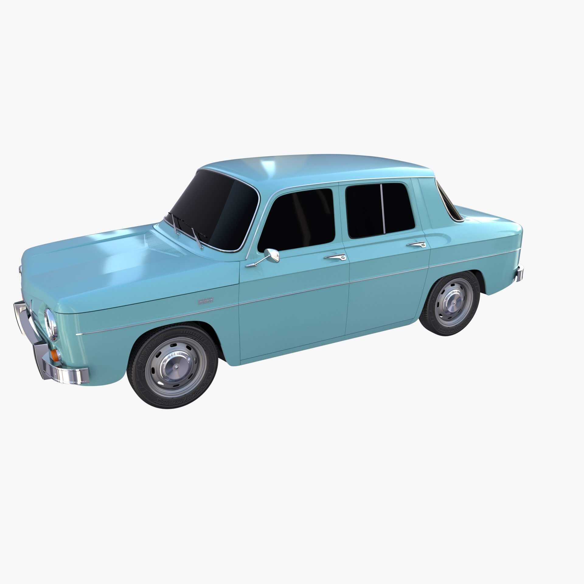 Renault 8 Light Blue - 3D Model by dragosburian