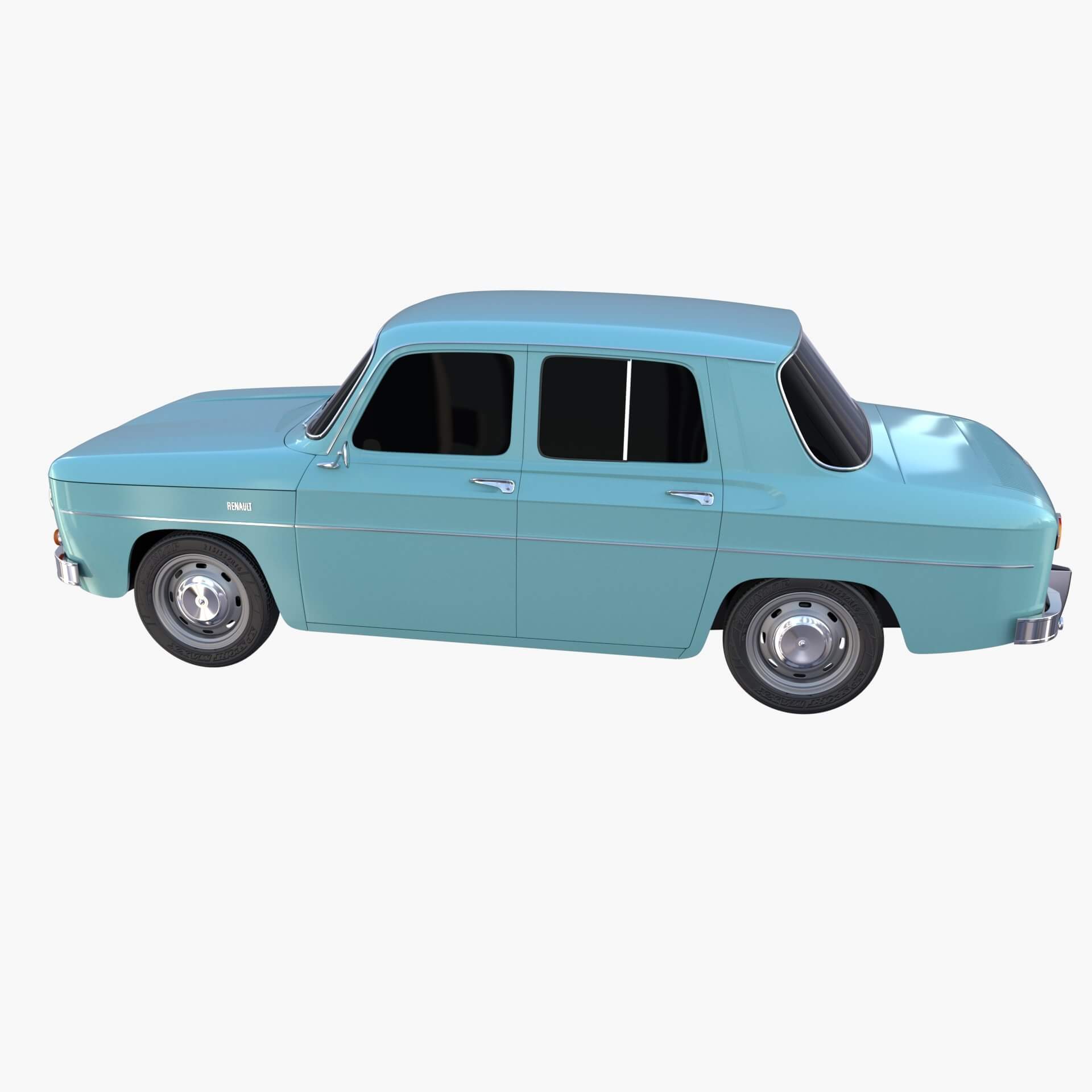 Renault 8 Light Blue - 3D Model by dragosburian