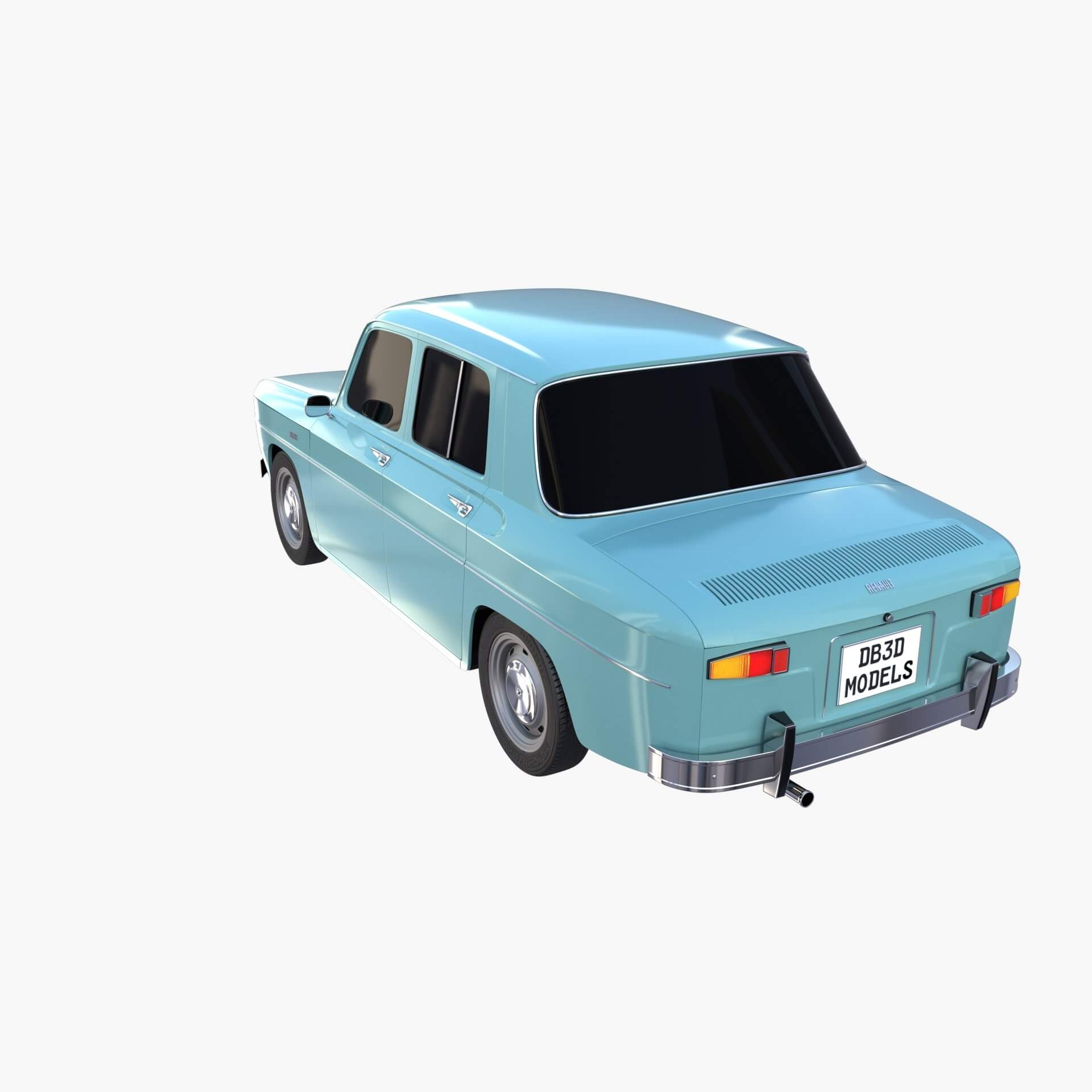 Renault 8 Light Blue - 3D Model by dragosburian