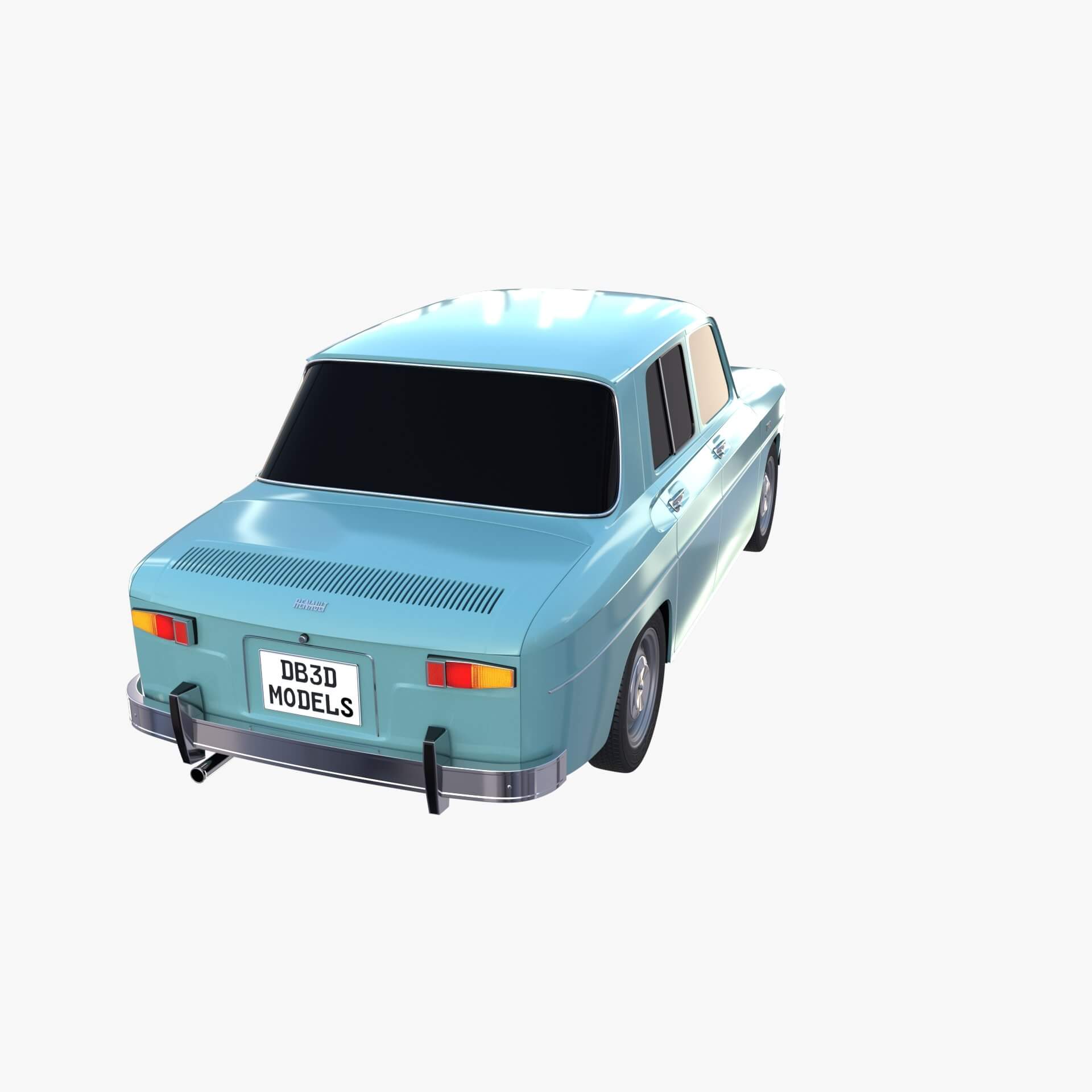 Renault 8 Light Blue - 3D Model by dragosburian