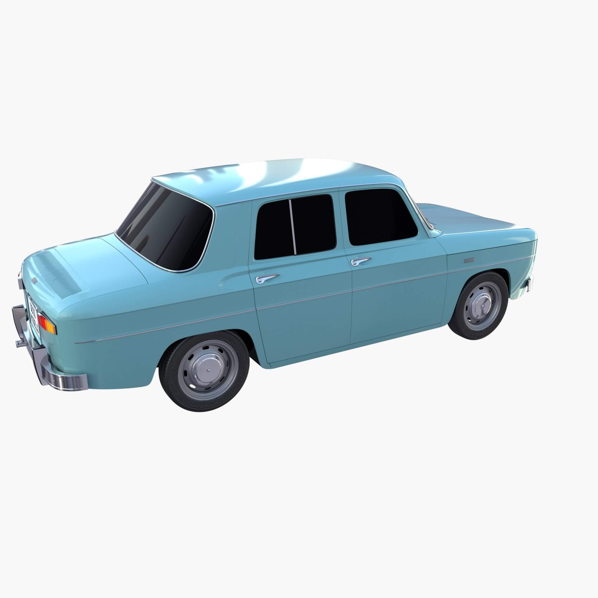 Renault 8 Light Blue - 3D Model by dragosburian
