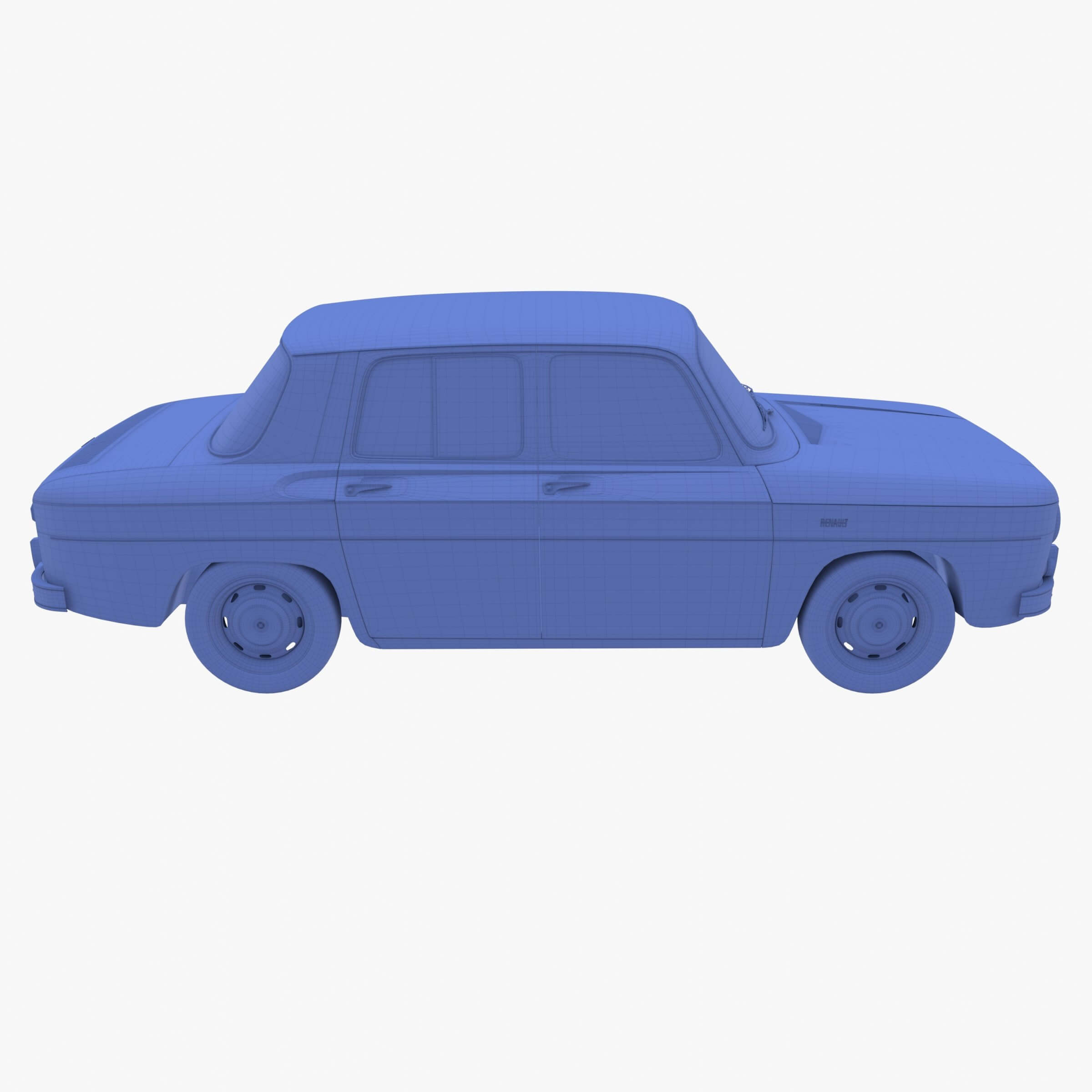 Renault 8 Light Blue - 3D Model by dragosburian