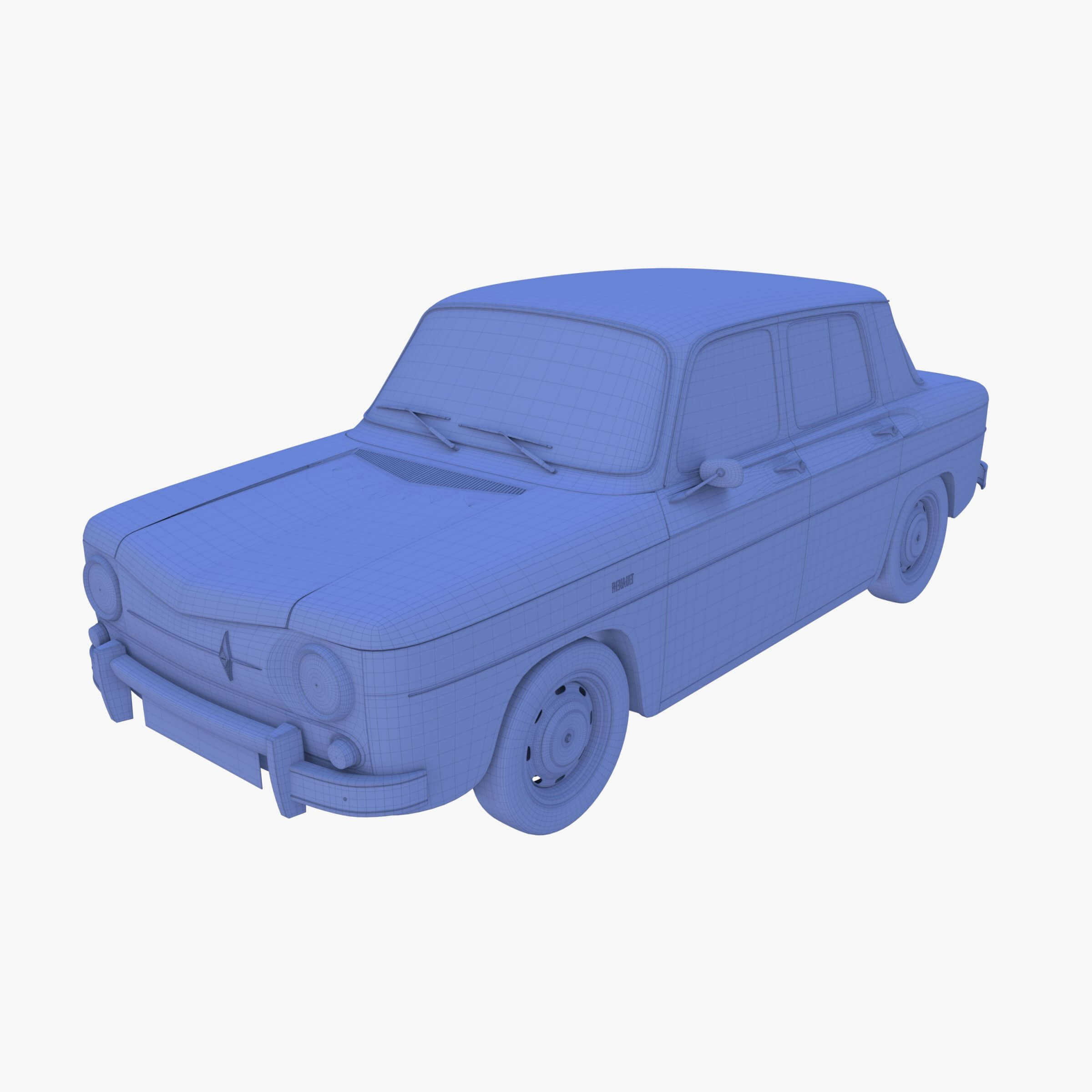 Renault 8 Light Blue - 3D Model by dragosburian