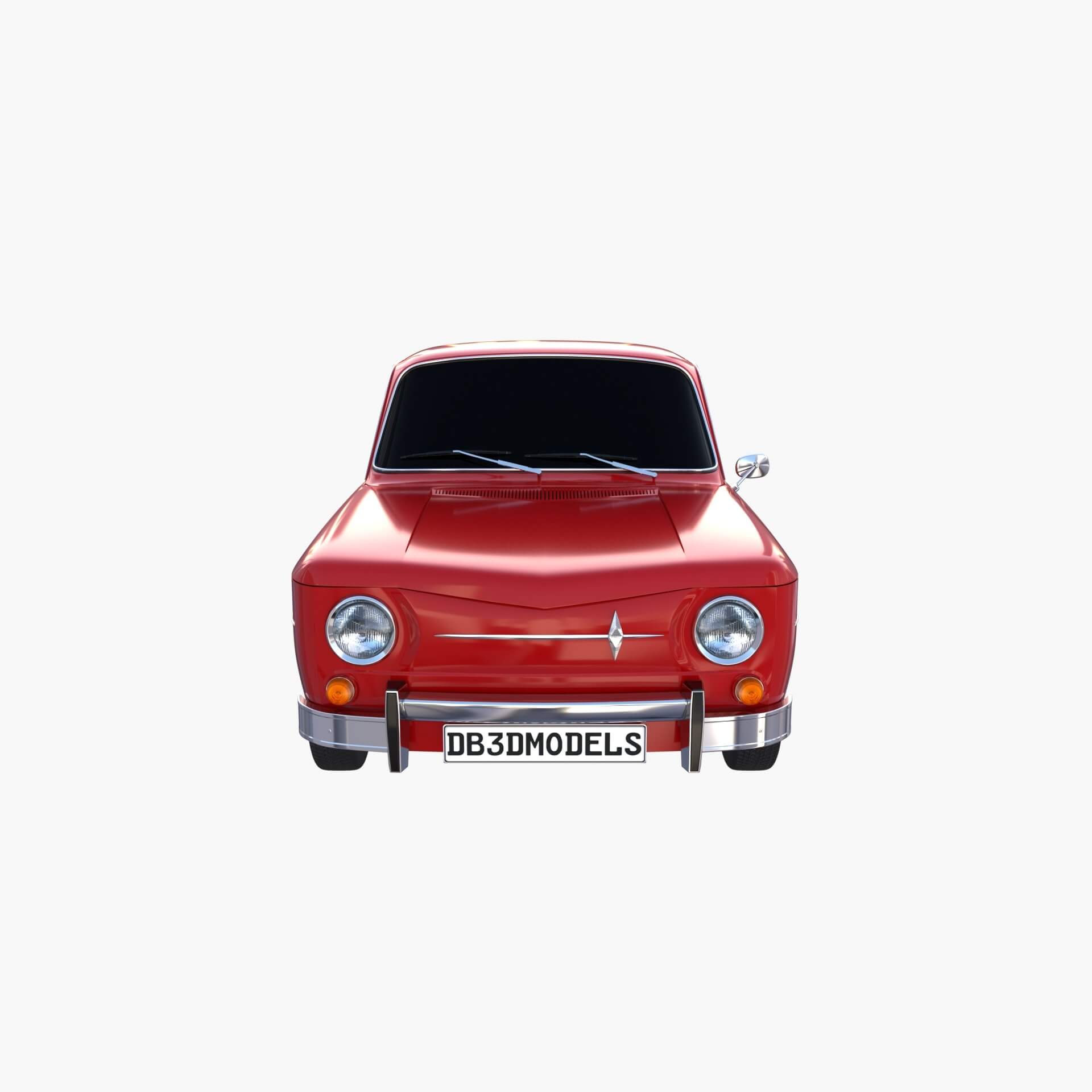 Renault 8 Red - 3D Model by dragosburian