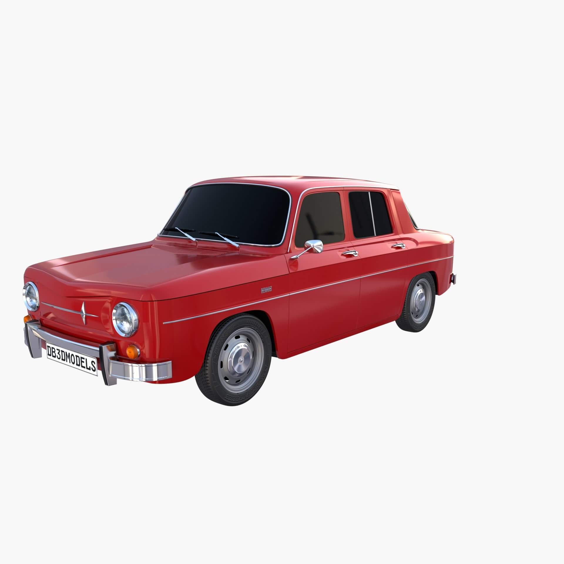 Renault 8 Red - 3D Model by dragosburian