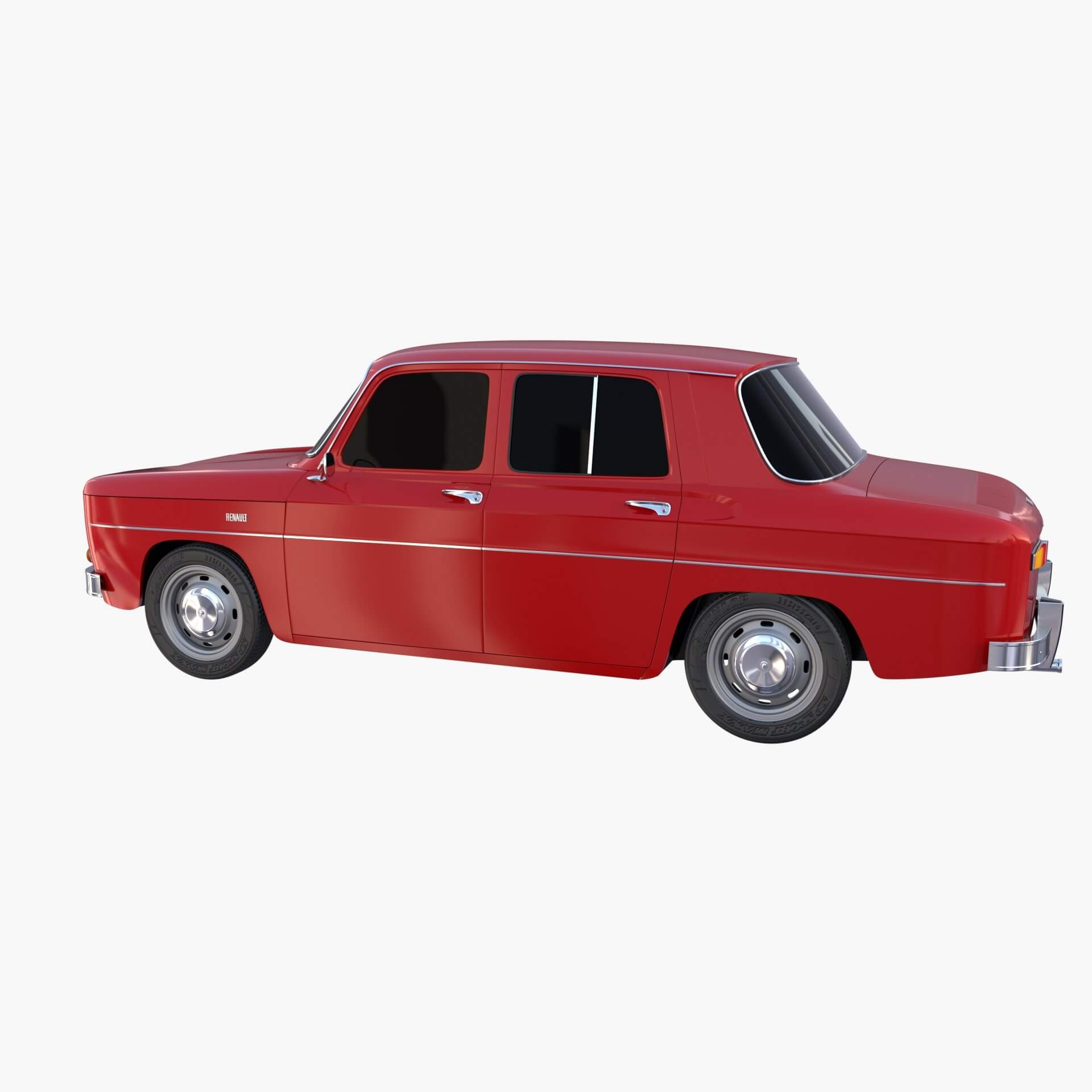 Renault 8 Red - 3D Model by dragosburian