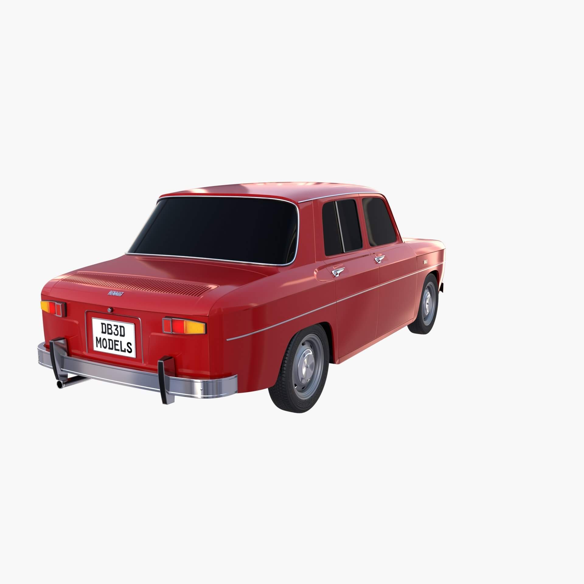 Renault 8 Red - 3D Model by dragosburian