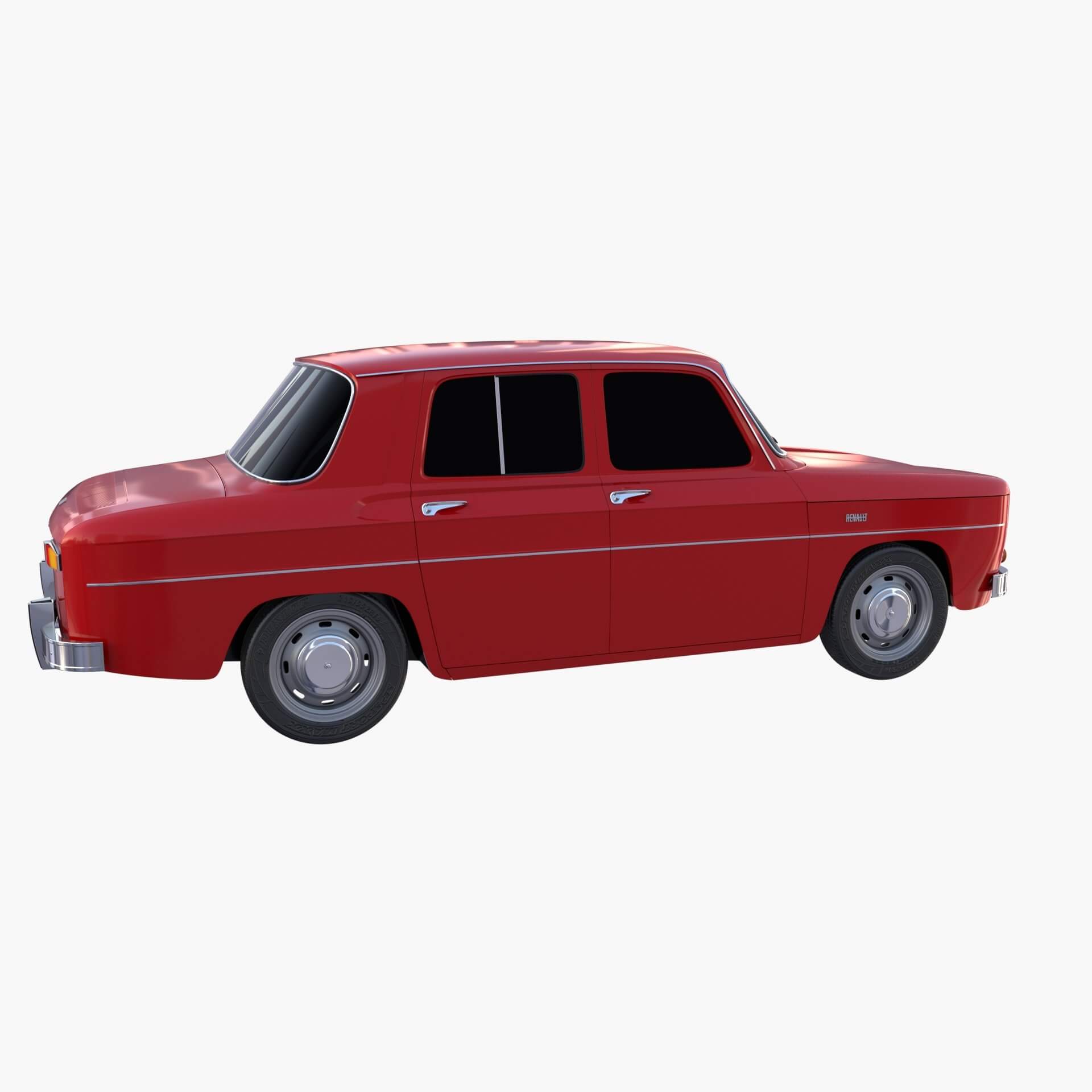 Renault 8 Red - 3D Model by dragosburian