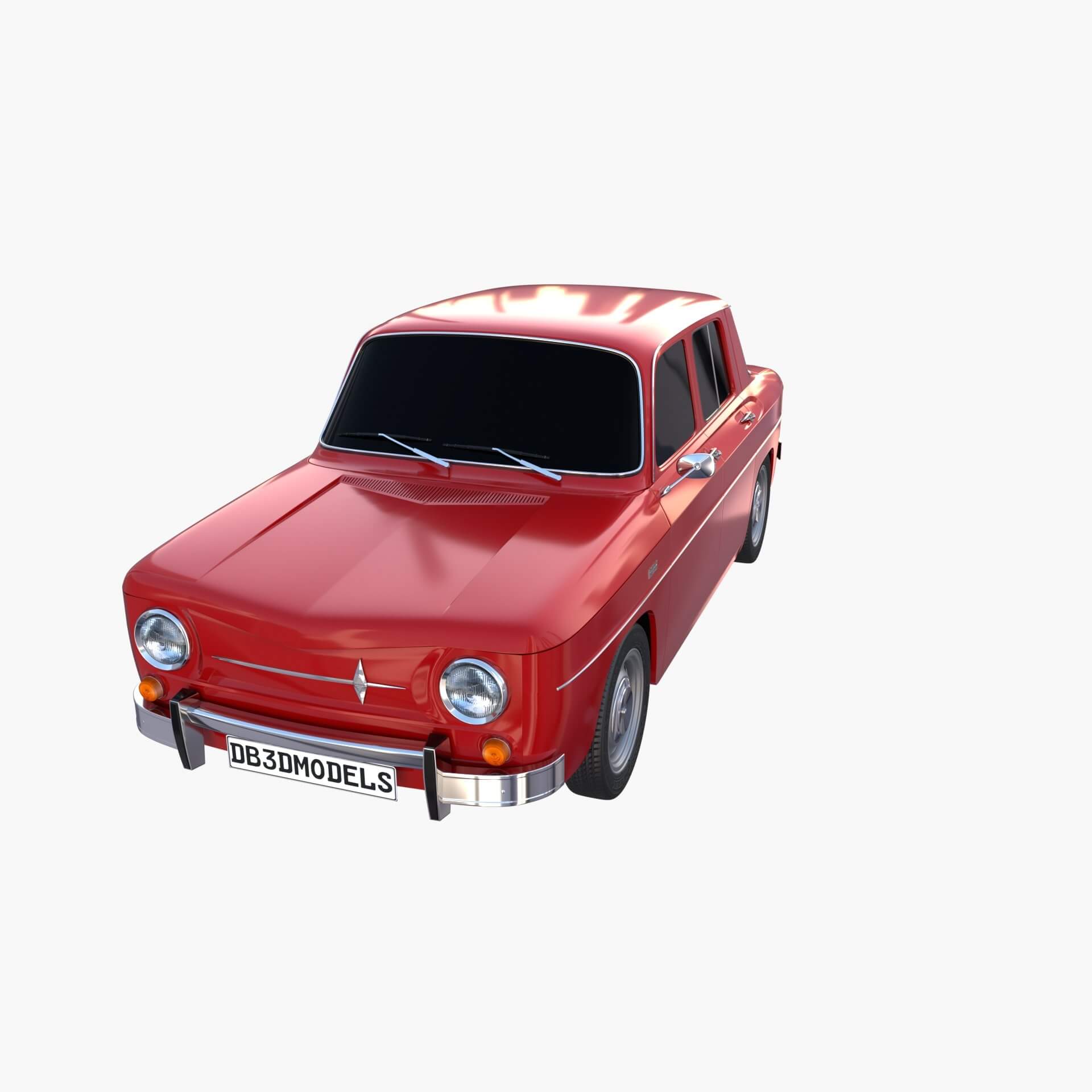 Renault 8 Red - 3D Model by dragosburian