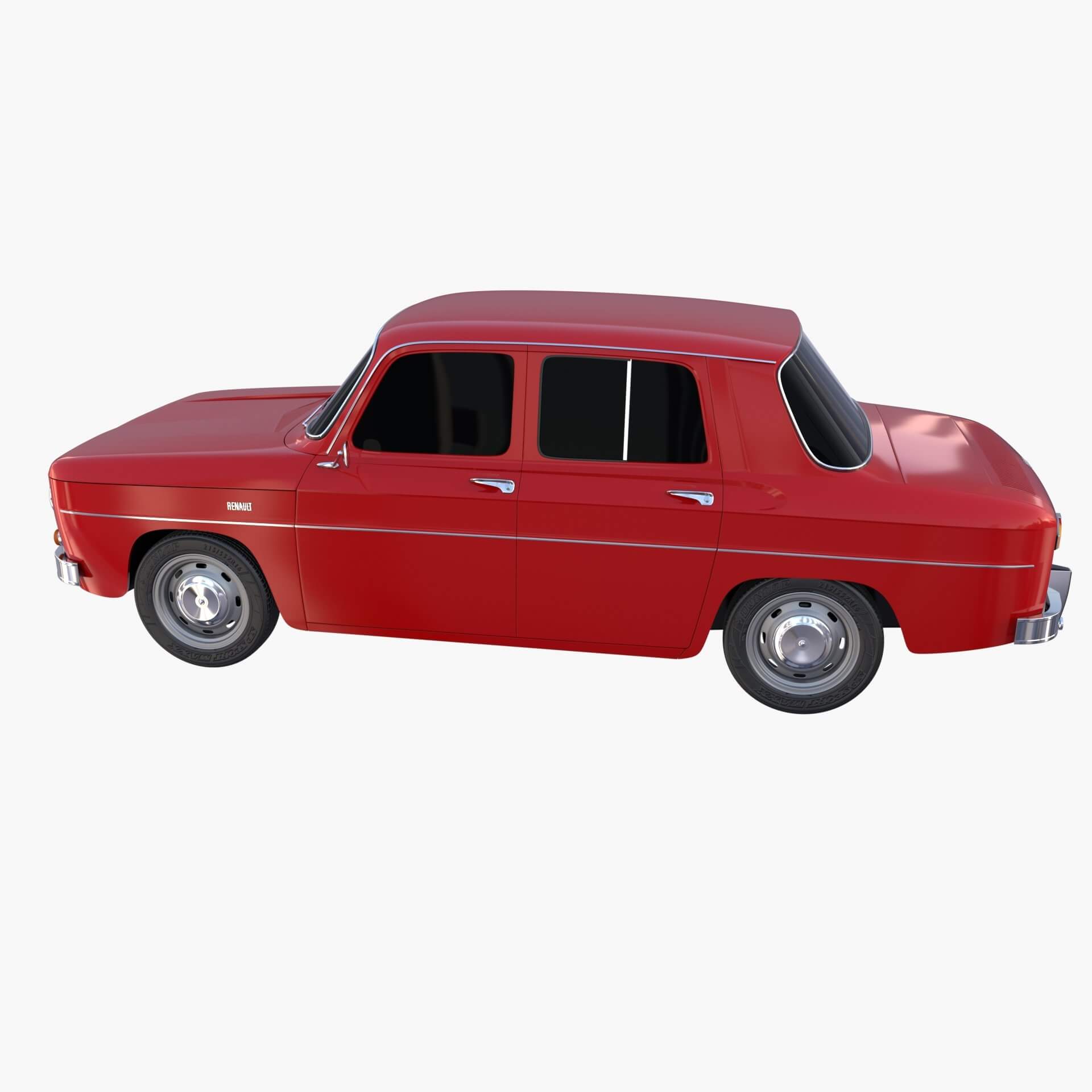 Renault 8 Red - 3D Model by dragosburian