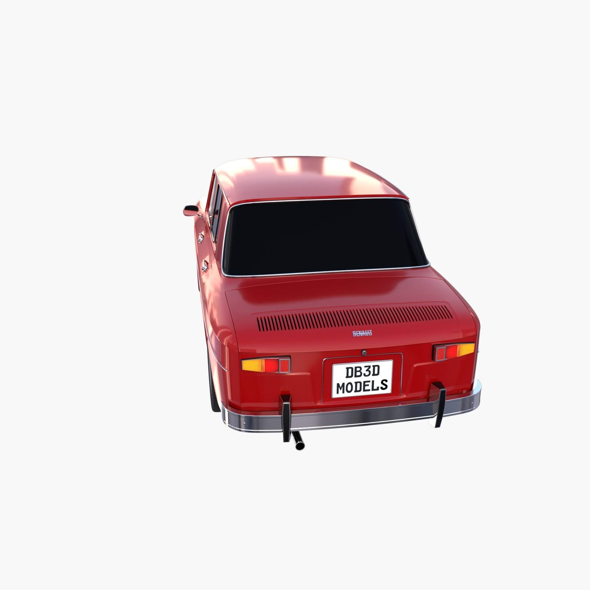 Renault 8 Red - 3D Model by dragosburian
