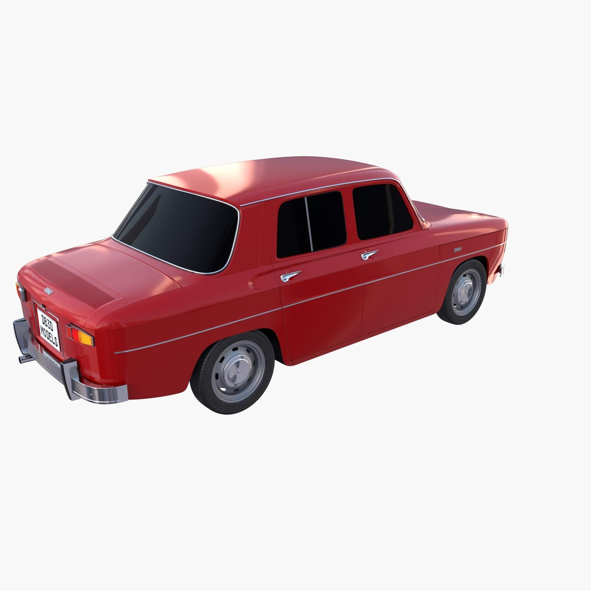 Renault 8 Red - 3D Model by dragosburian