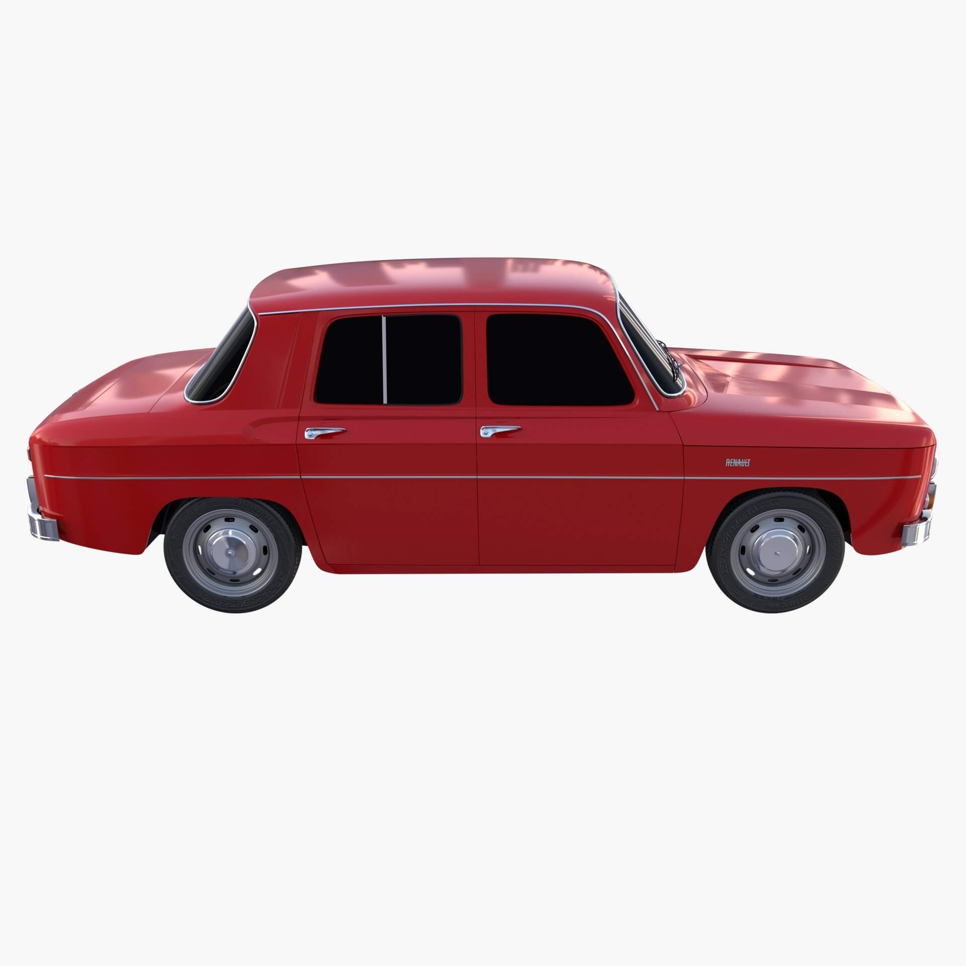 Renault 8 Red - 3D Model by dragosburian