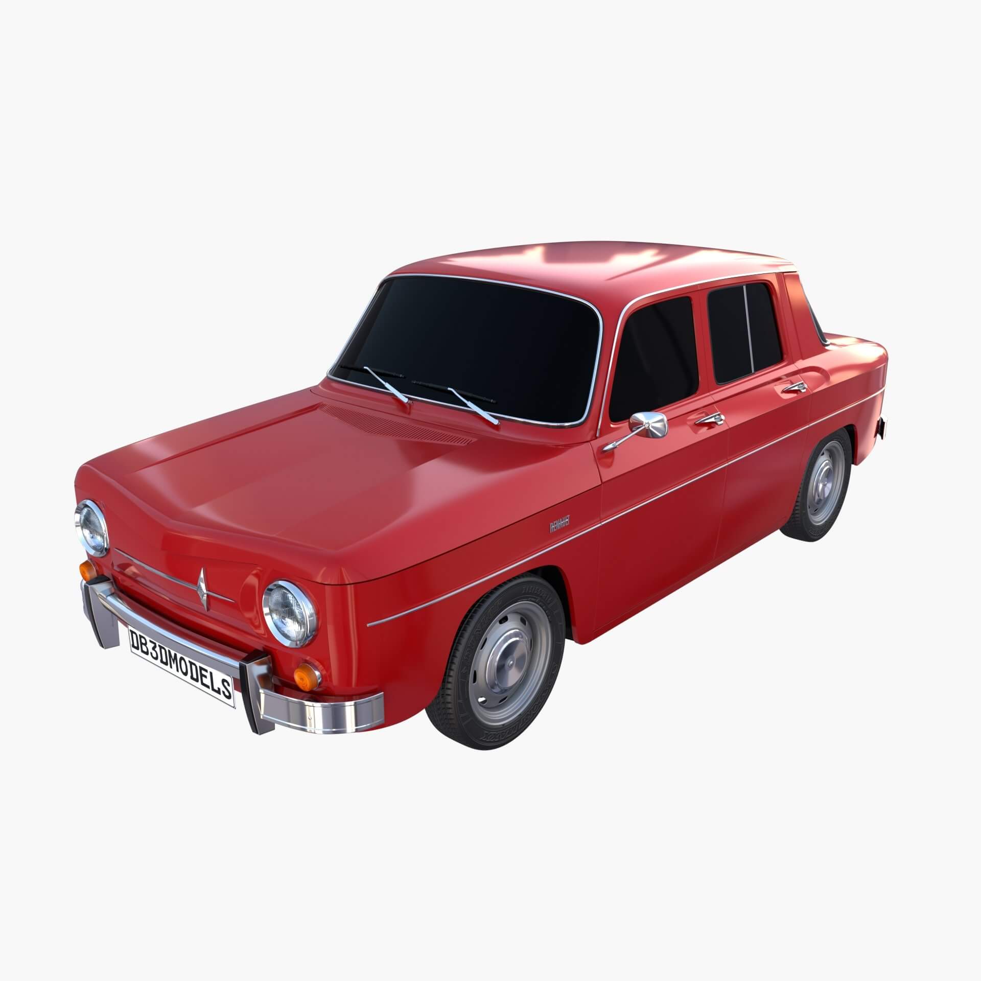 Renault 8 Red - 3D Model by dragosburian