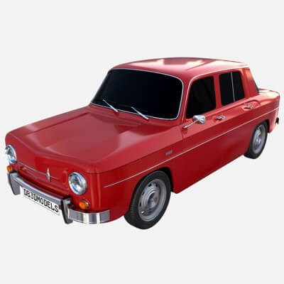 Renault 8 Red - 3D Model by dragosburian