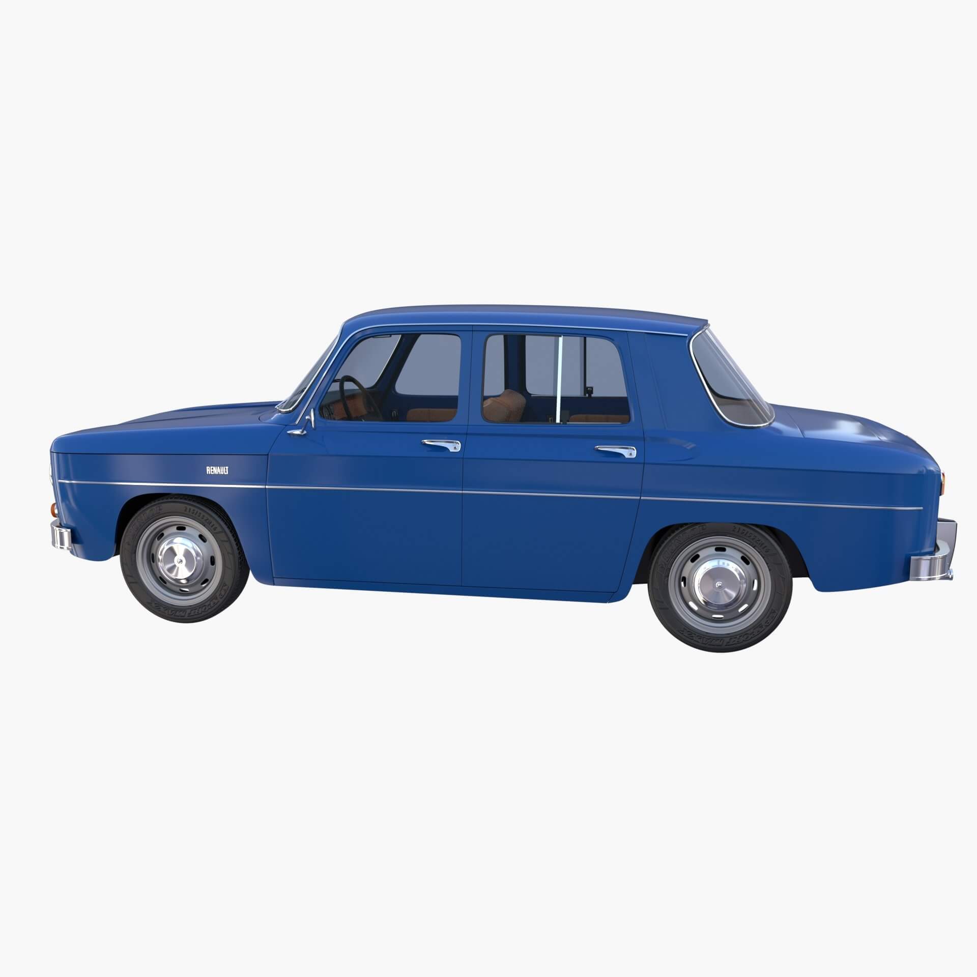 Renault 8 with Interior Blue - 3D Model by dragosburian