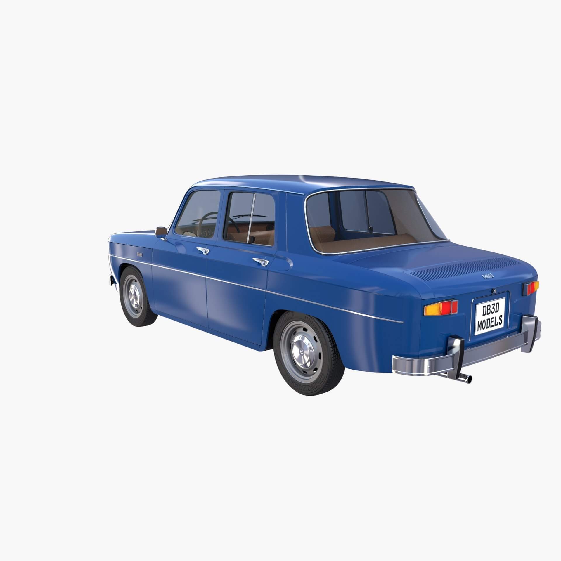 Renault 8 with Interior Blue - 3D Model by dragosburian